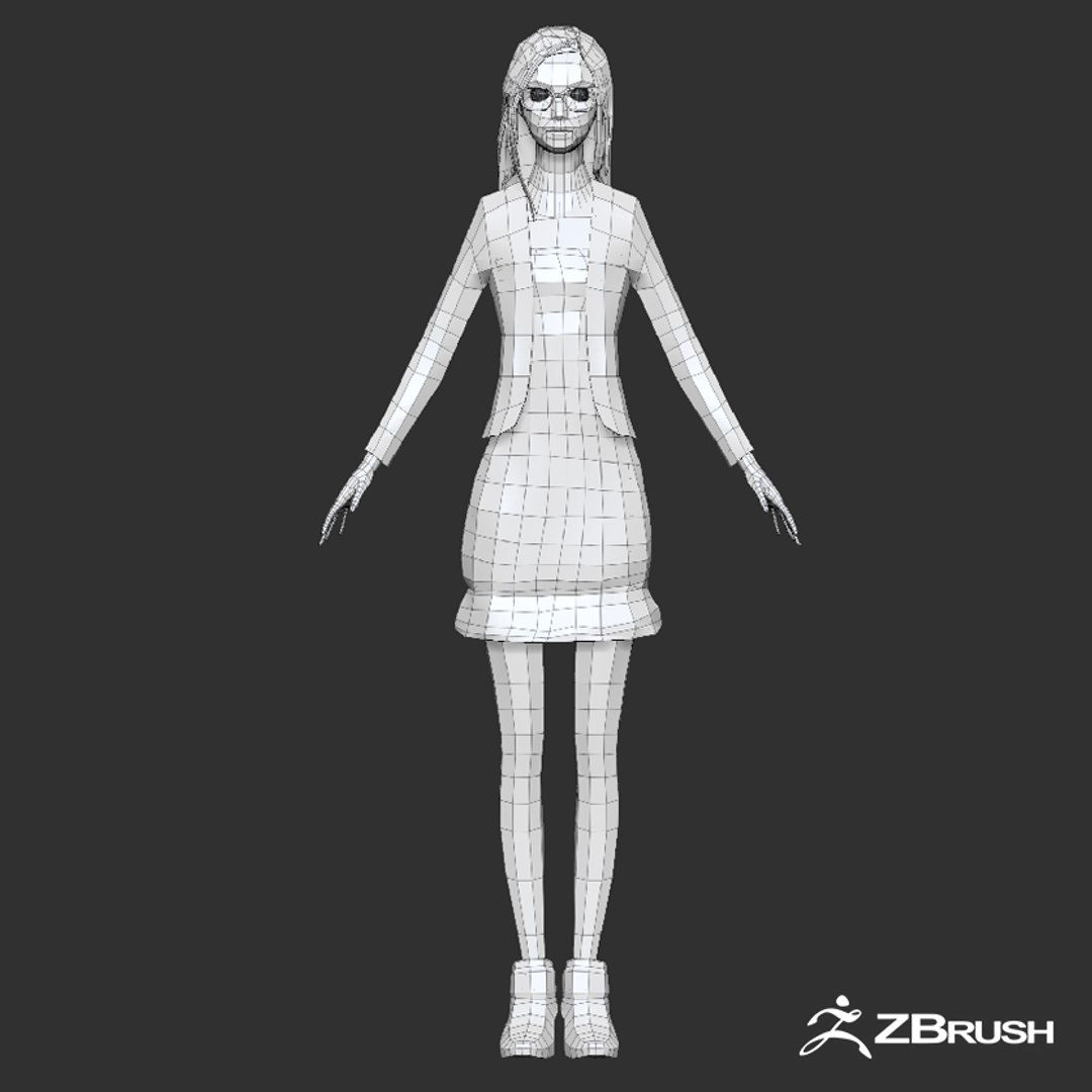 Anime Female Character Games Model - TurboSquid 1287074