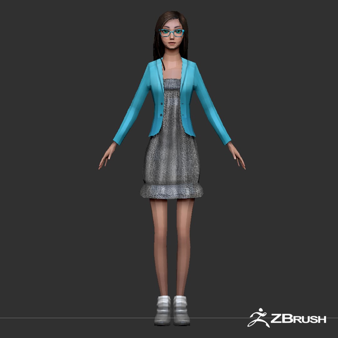 Anime Female Character Games Model - TurboSquid 1287074