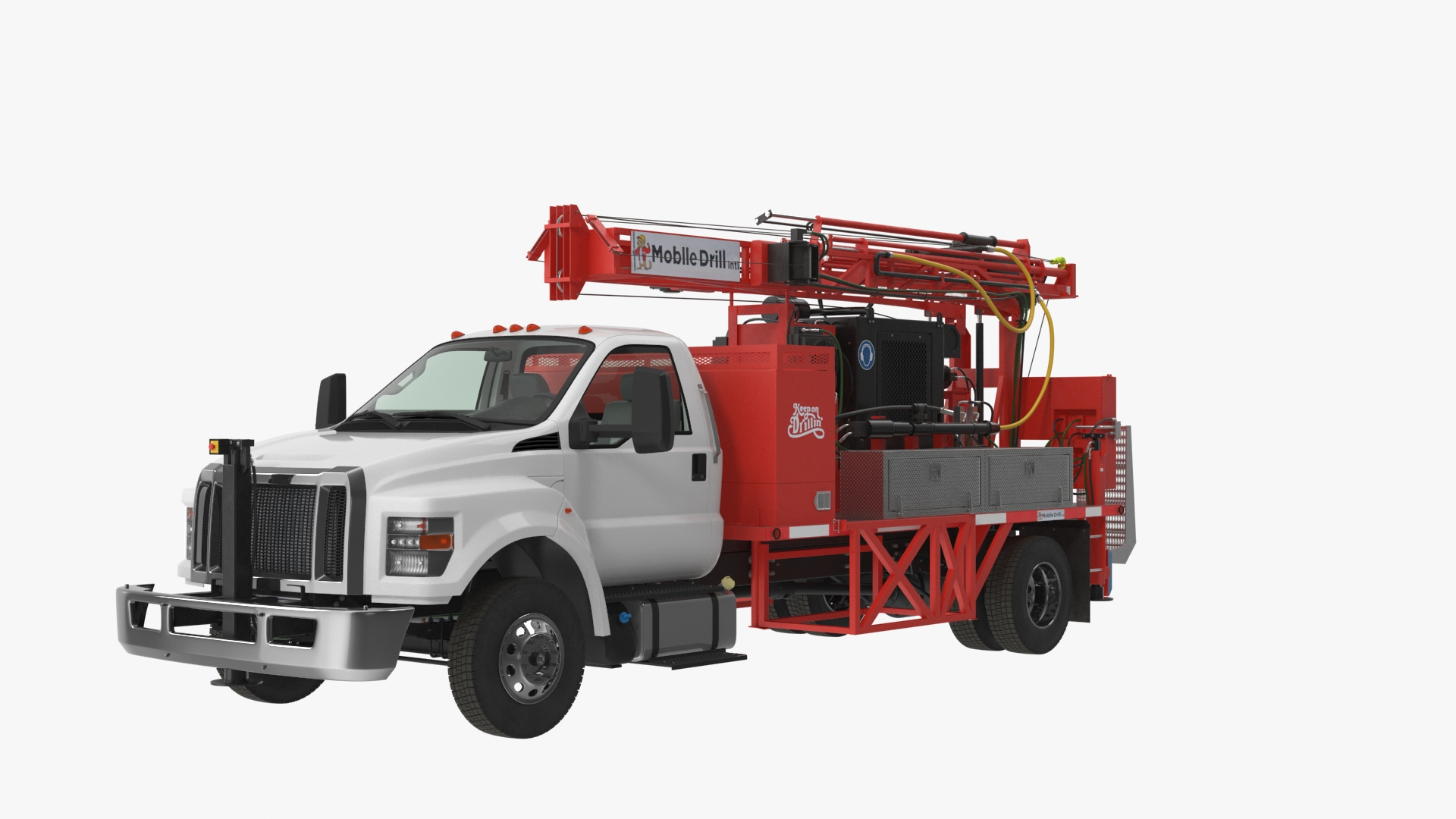 Mobile B-51 Drill Rig Truck Red Rigged For Cinema 4D Model - TurboSquid ...