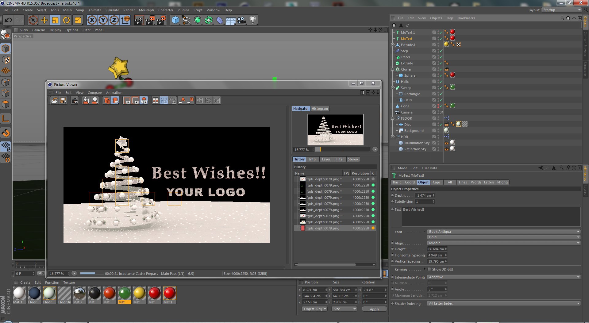 3d c4d christmas card