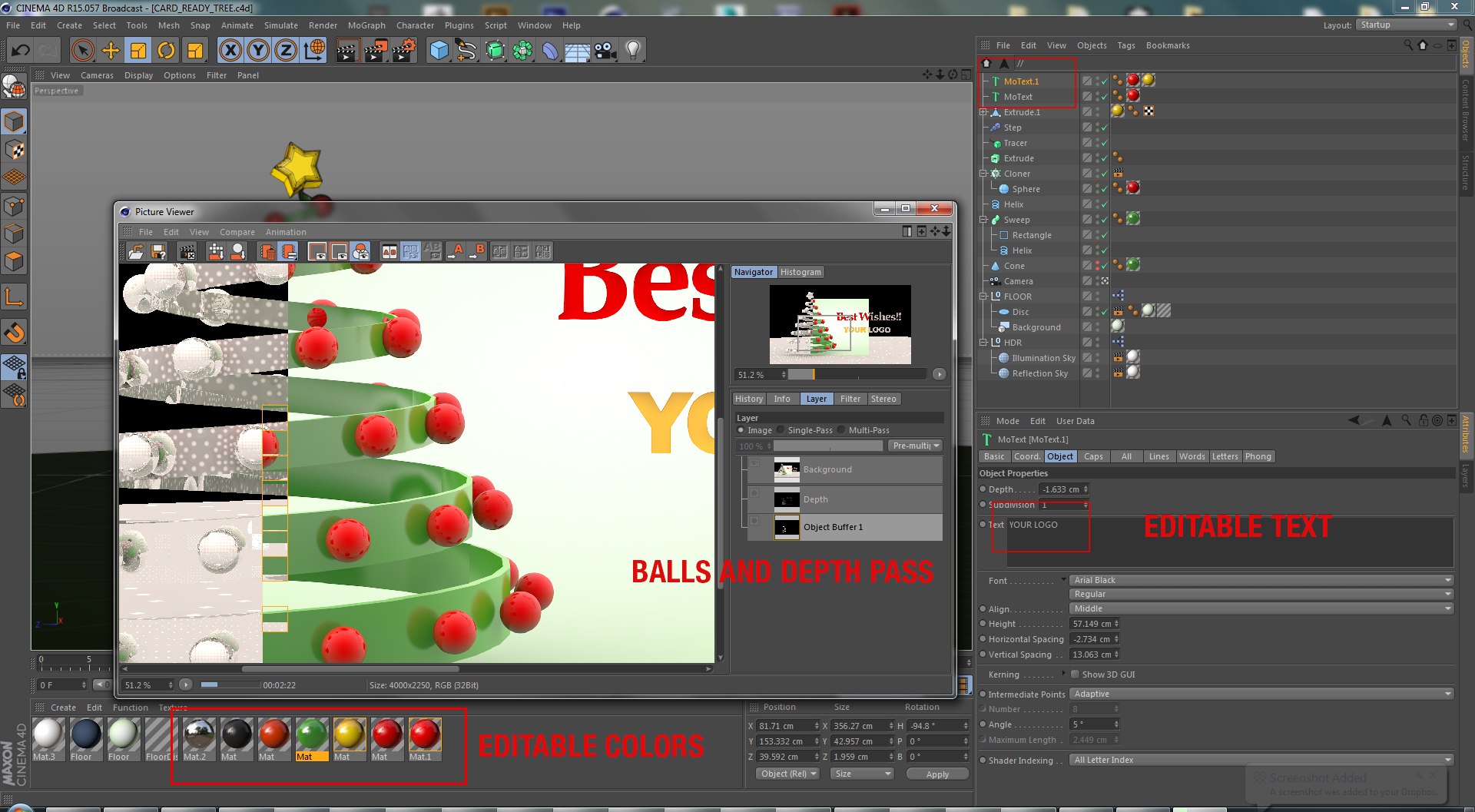 3d c4d christmas card