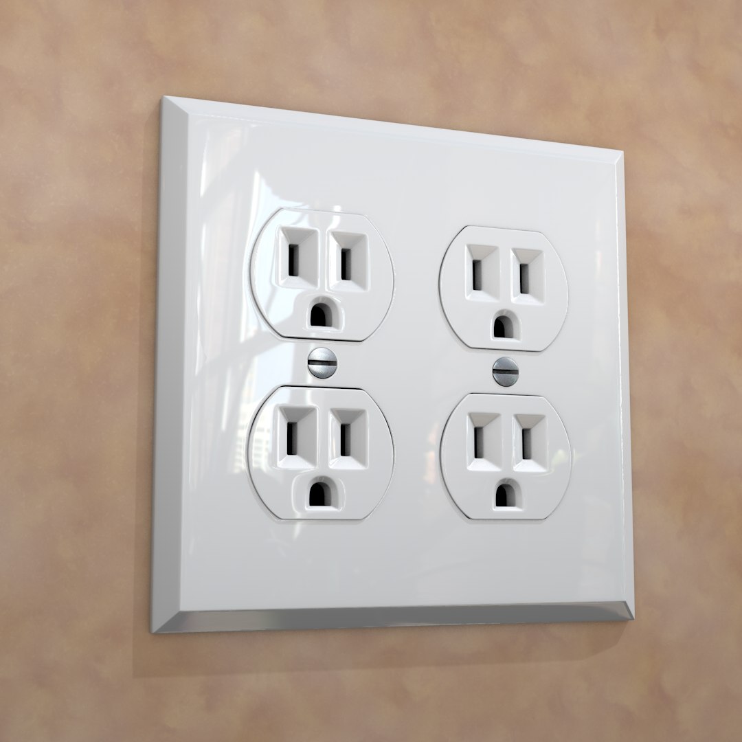 3D power outlet - TurboSquid 1166330