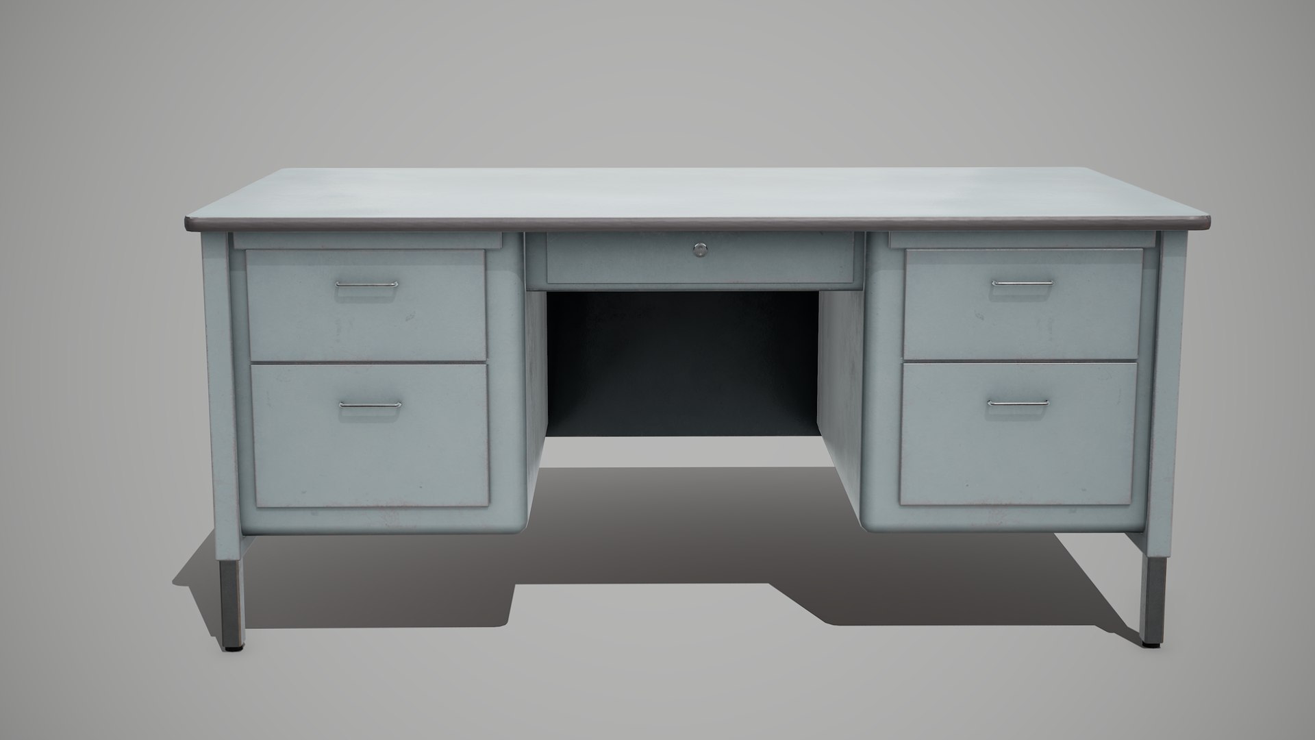 3D metal desk table - TurboSquid 1613602