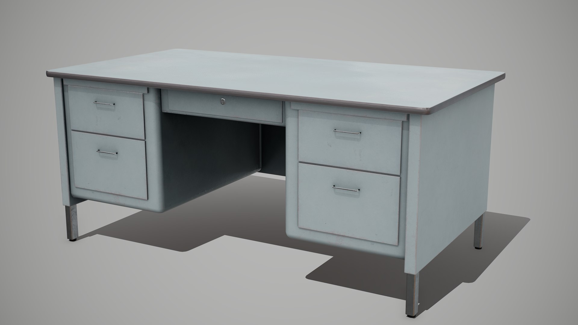 3D Metal Desk Table - TurboSquid 1613602