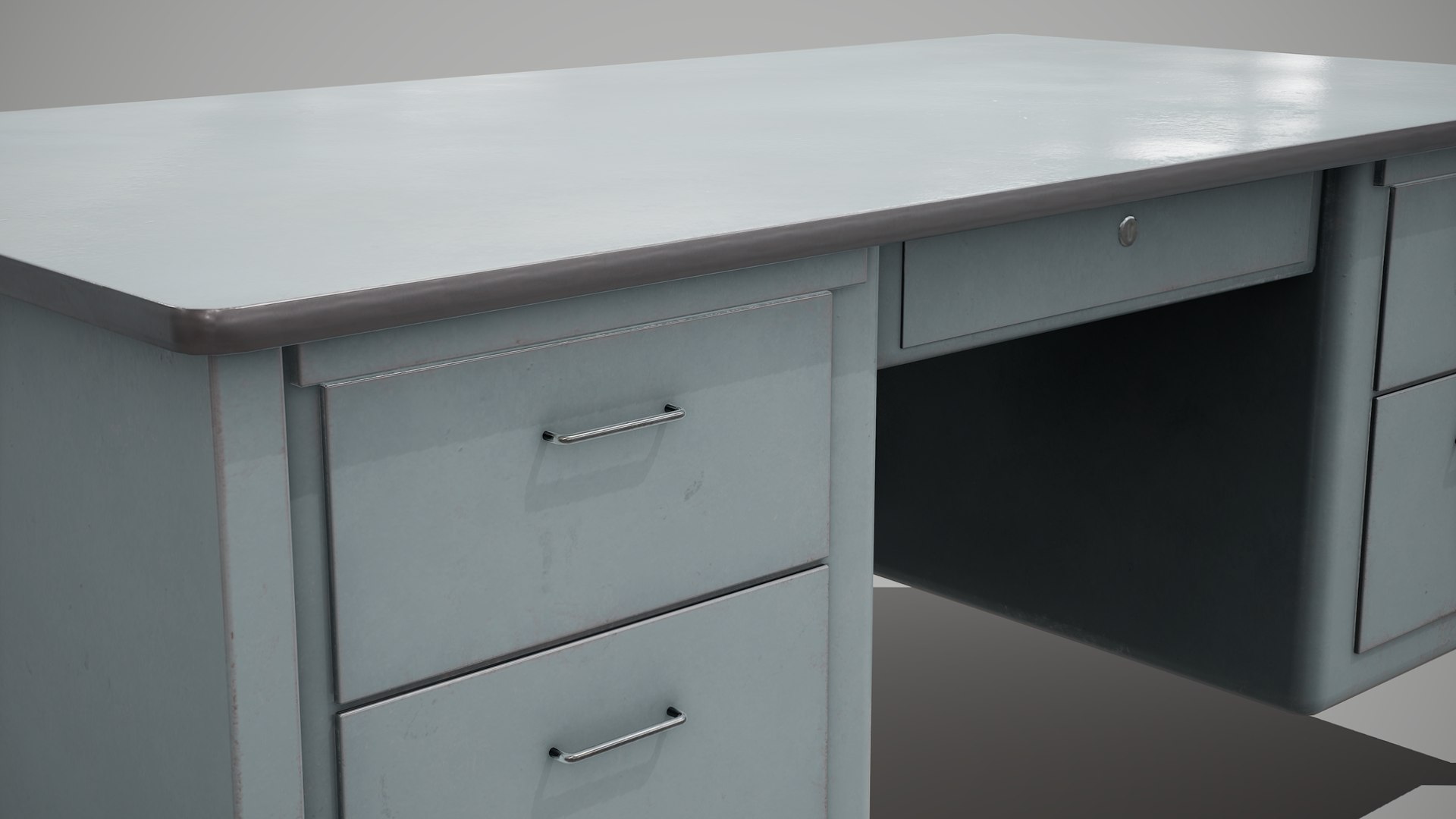 3D Metal Desk Table - TurboSquid 1613602