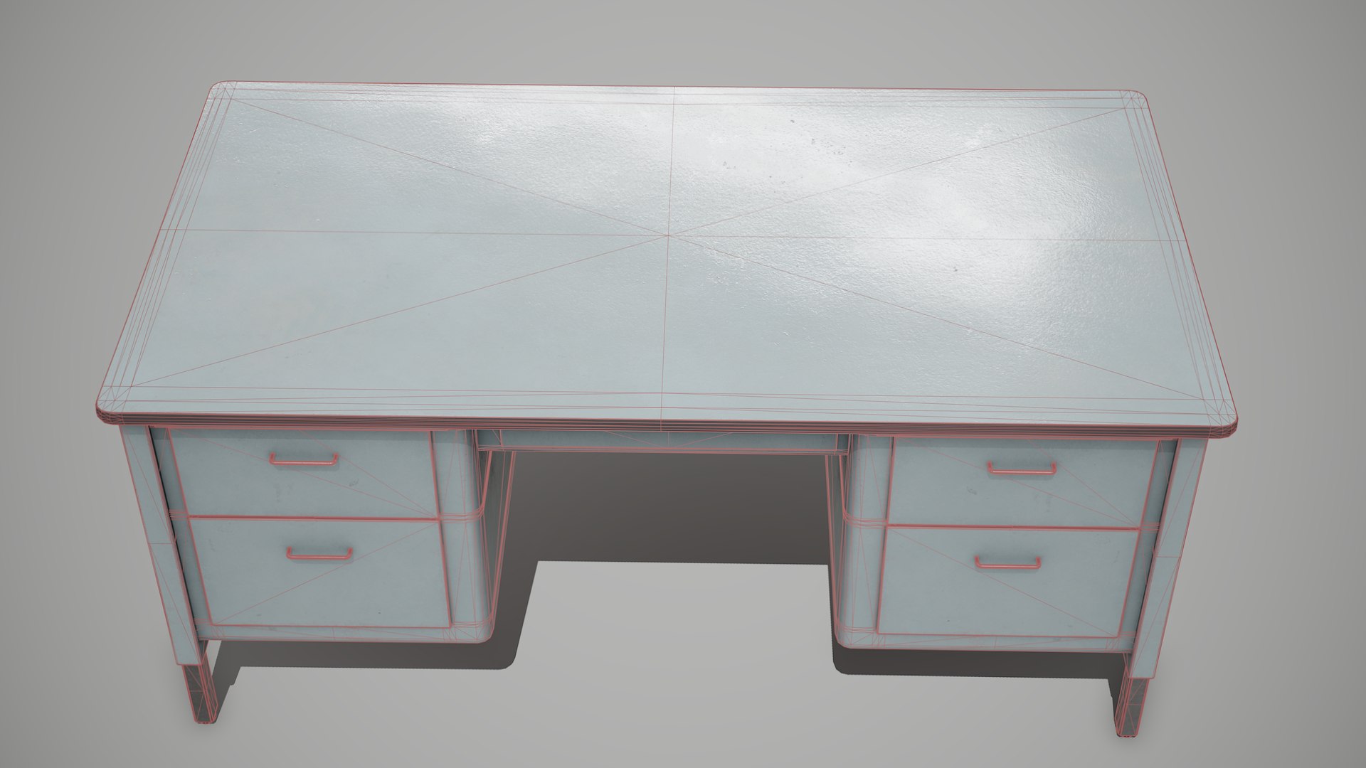 3D Metal Desk Table - TurboSquid 1613602