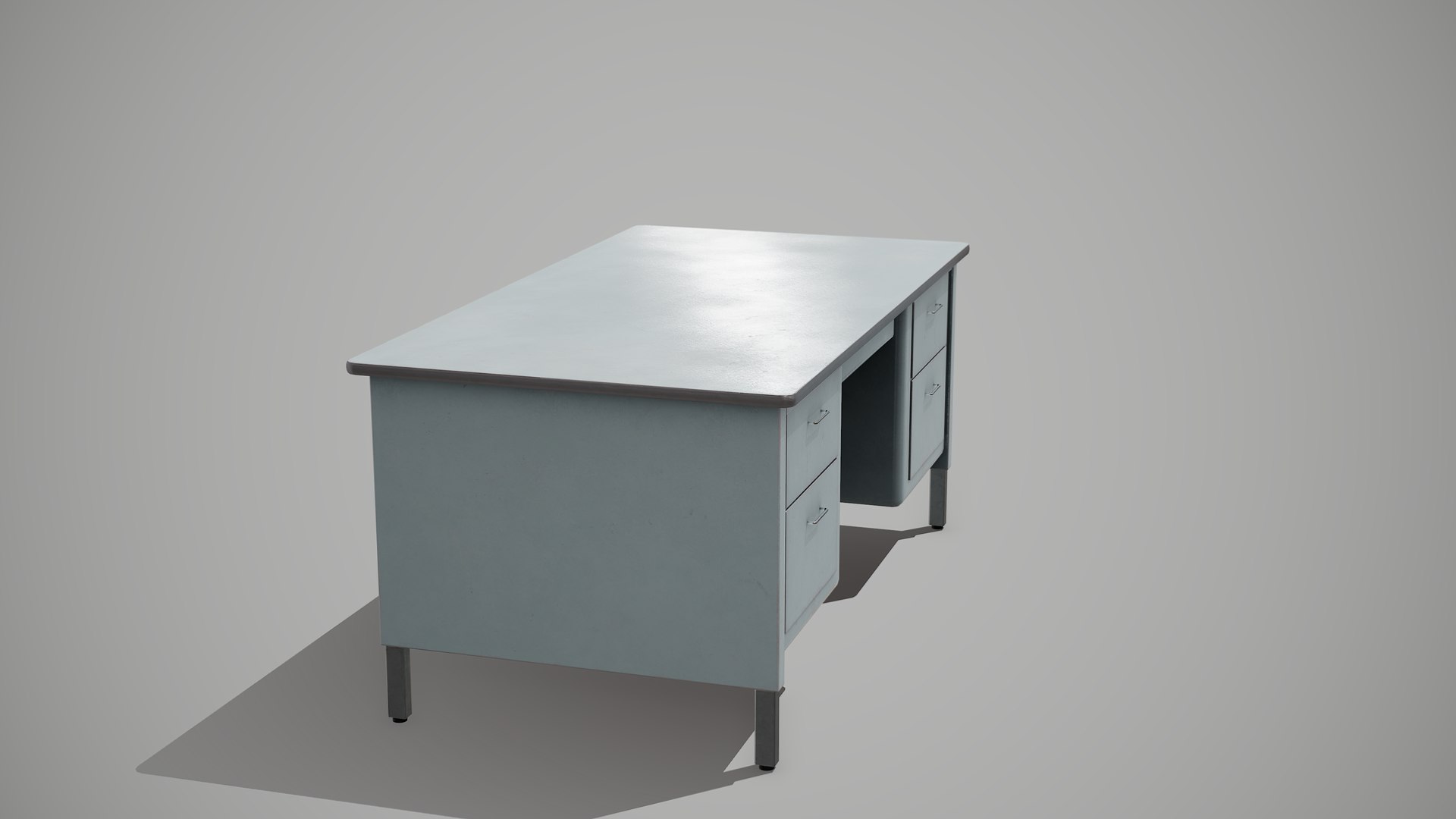 3D Metal Desk Table - TurboSquid 1613602