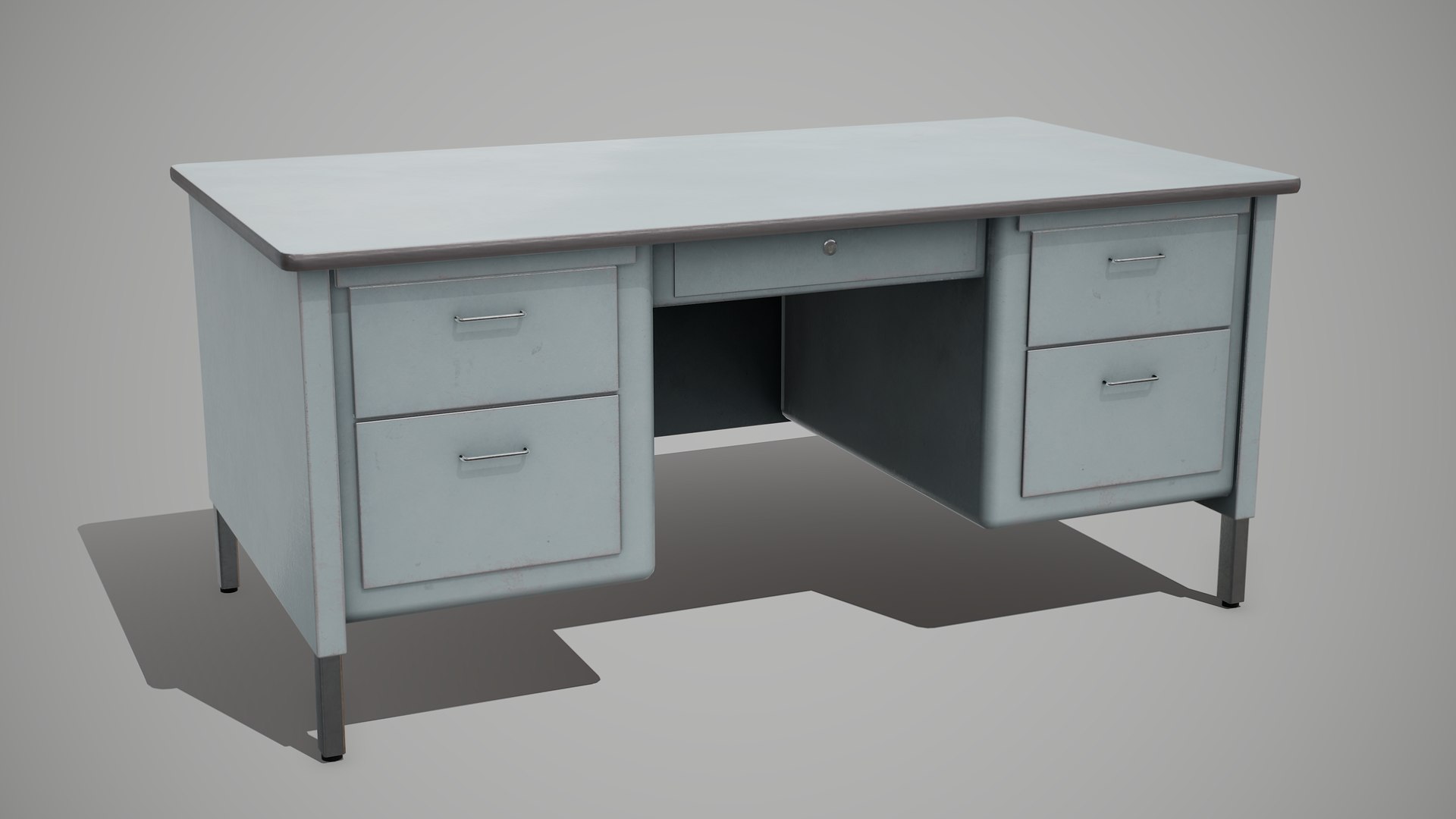 3D Metal Desk Table - TurboSquid 1613602