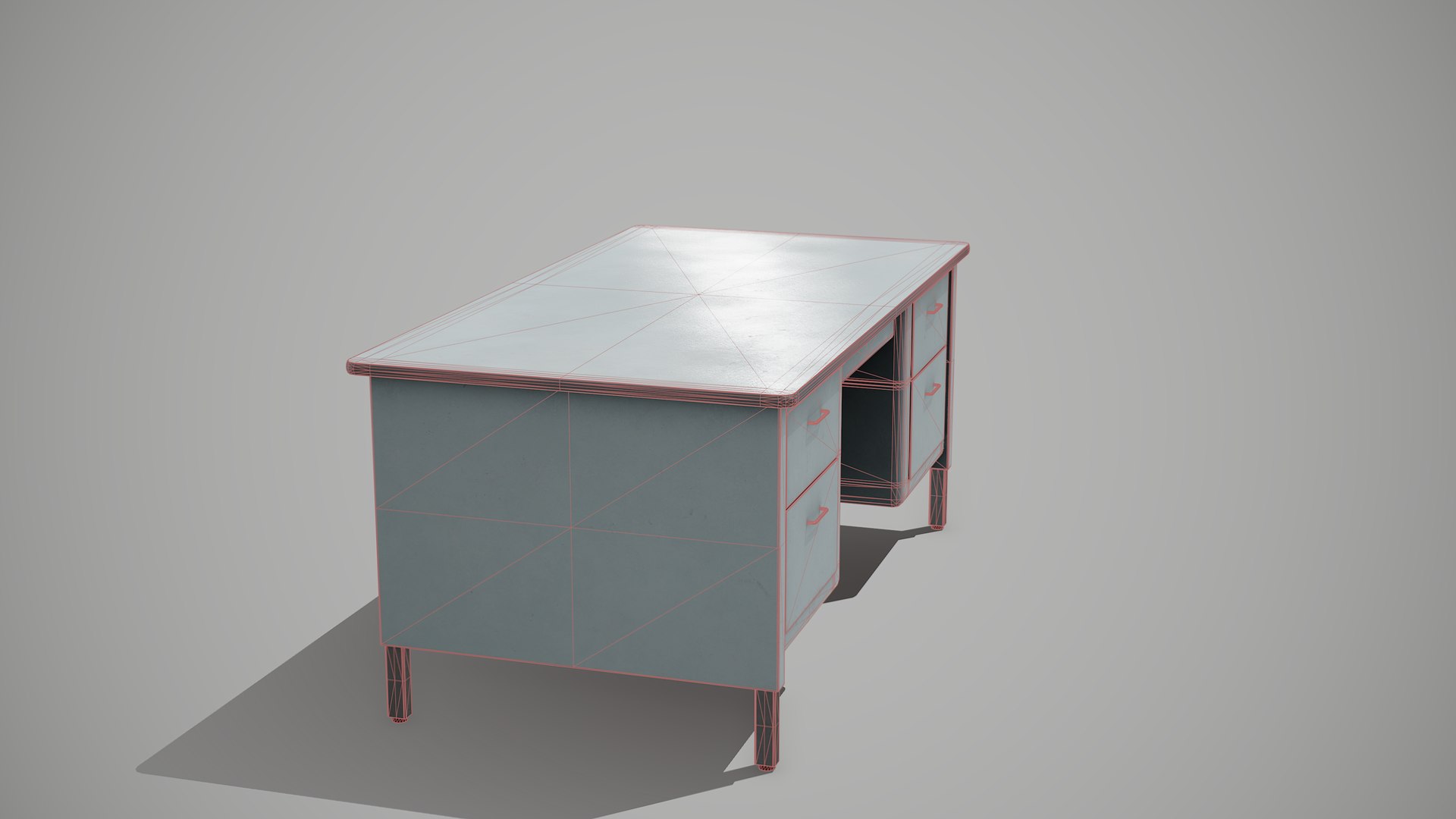 3D Metal Desk Table - TurboSquid 1613602