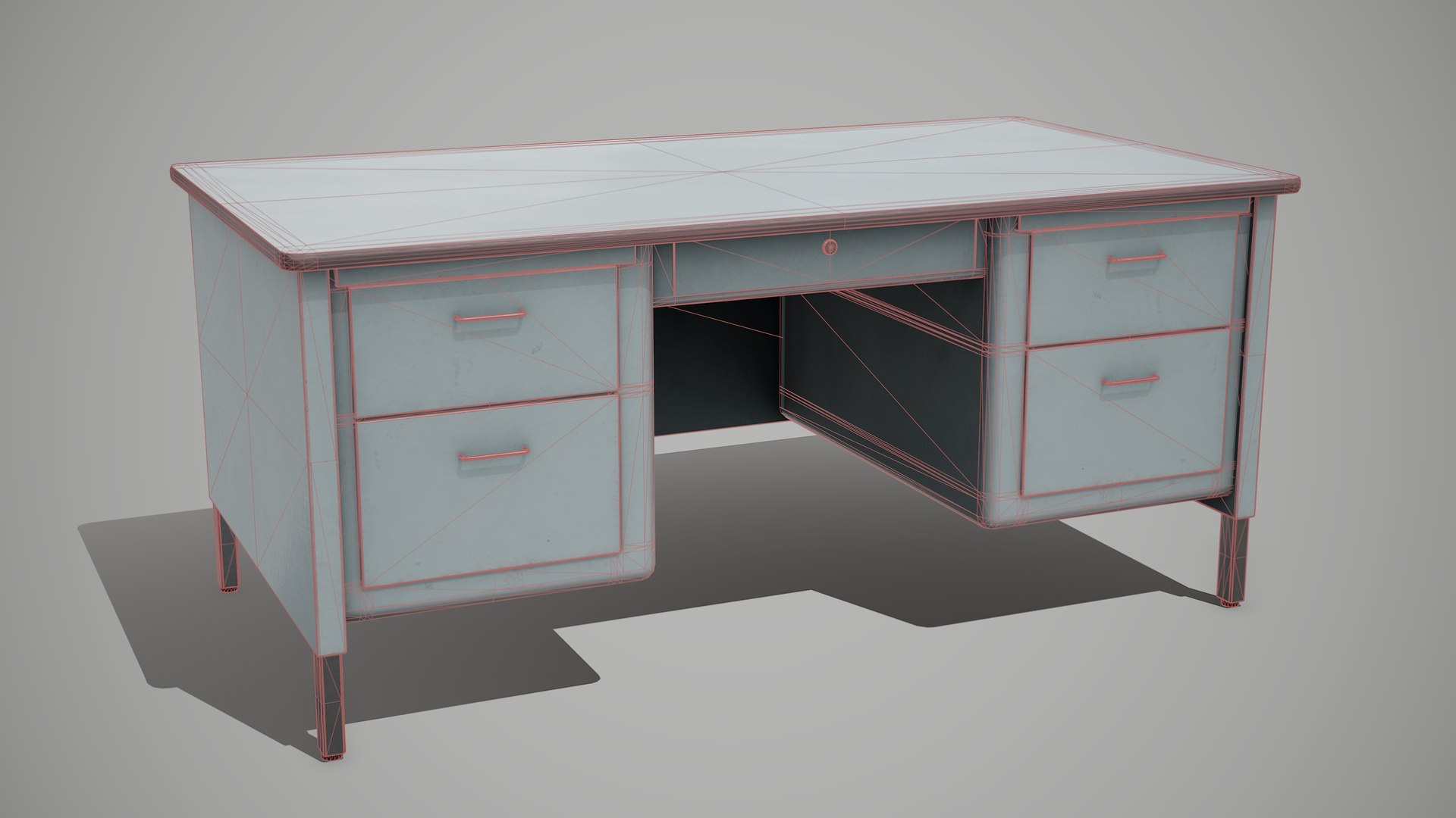 3D Metal Desk Table - TurboSquid 1613602