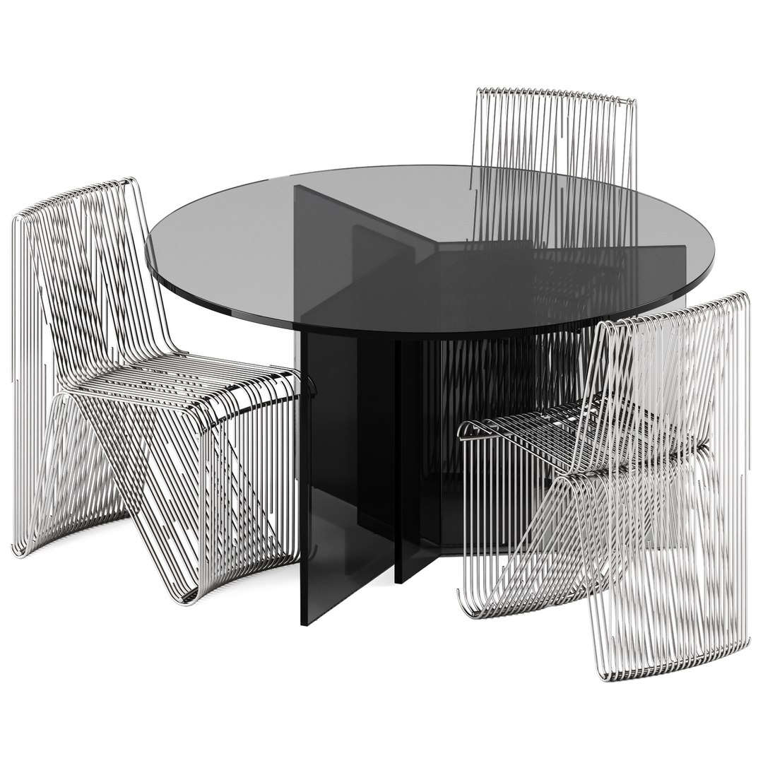 THRIM Piano Table By Tonelli Design And Glitch Chair By Nama Home 3D ...