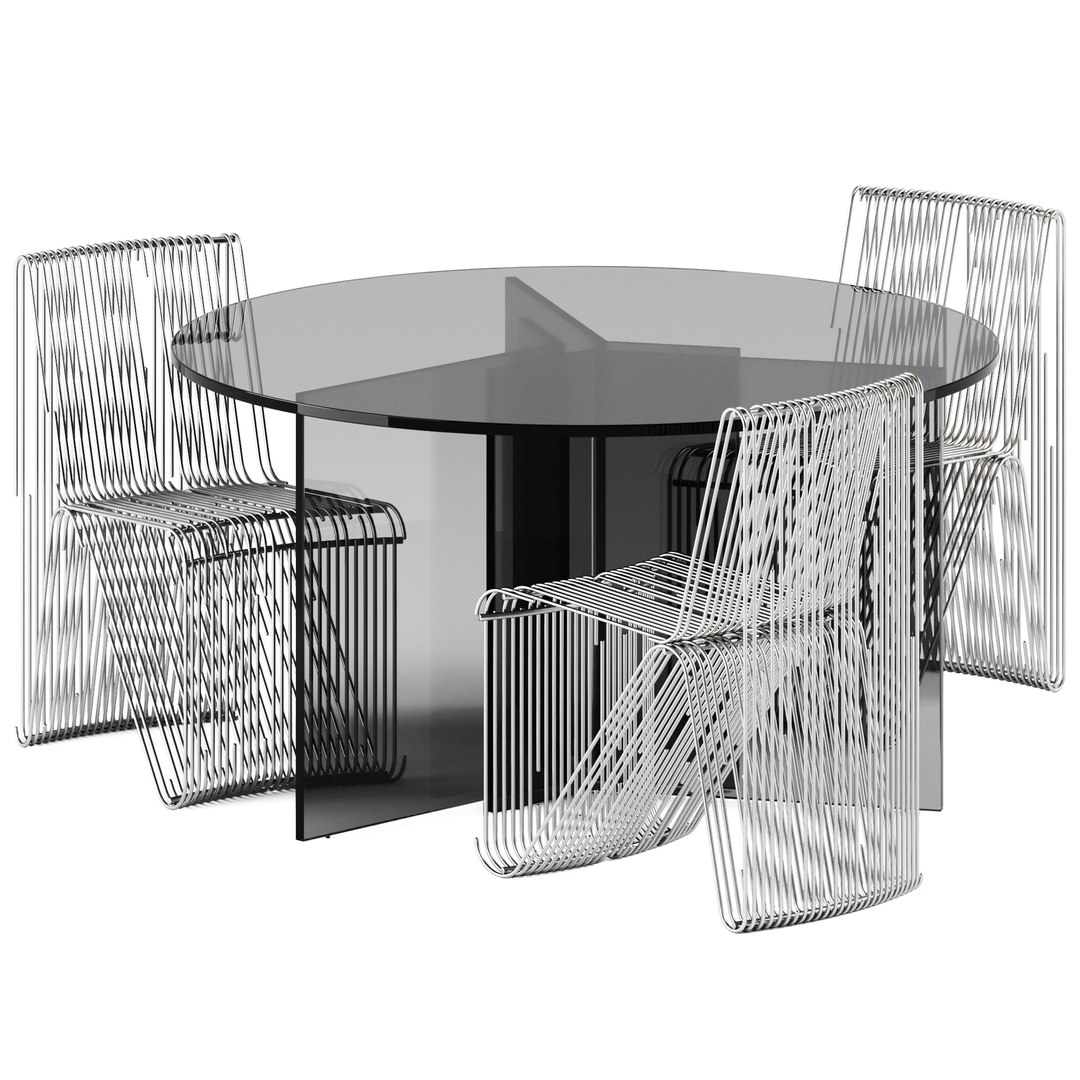 THRIM Piano Table By Tonelli Design And Glitch Chair By Nama Home 3D ...