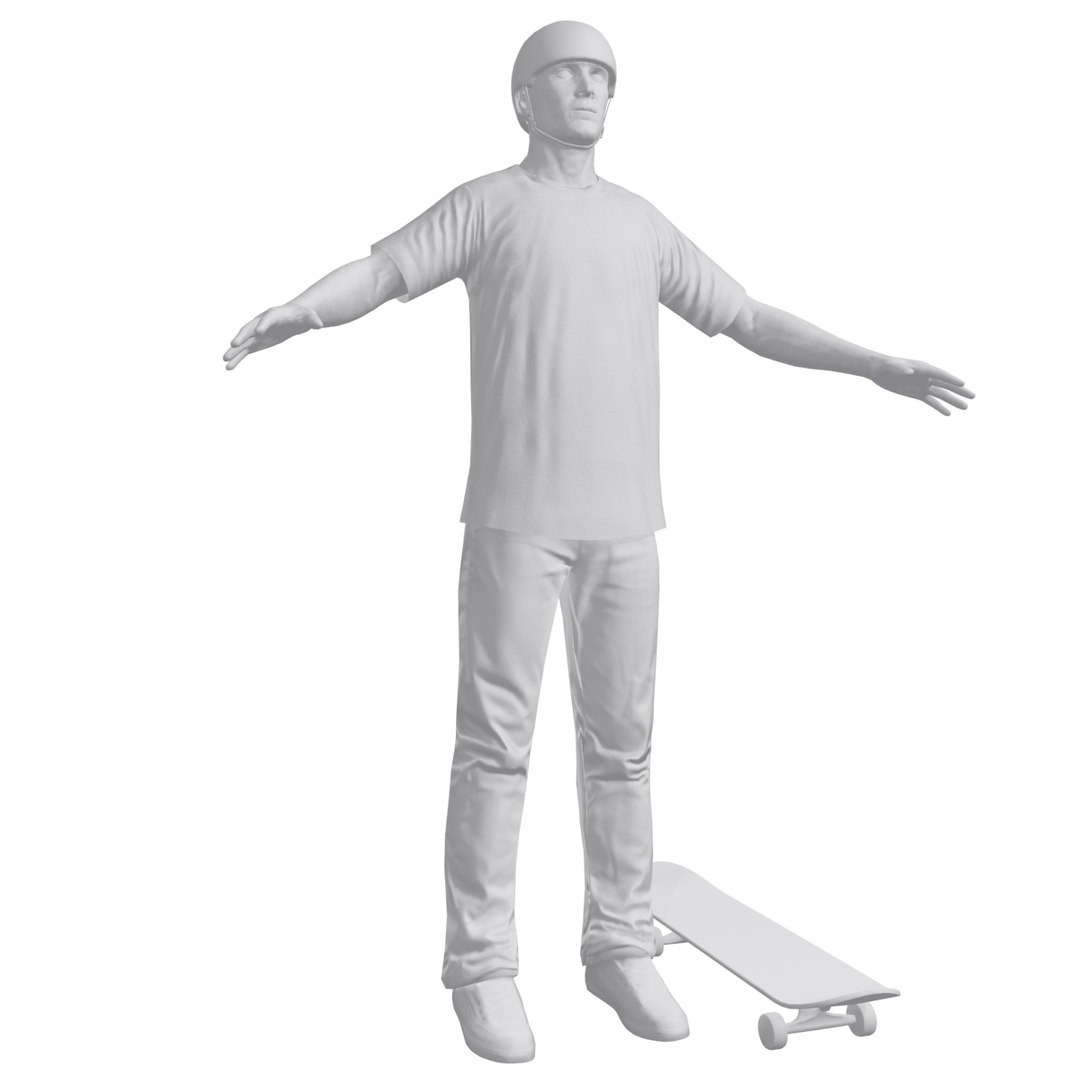 3d Model Skater Rigging