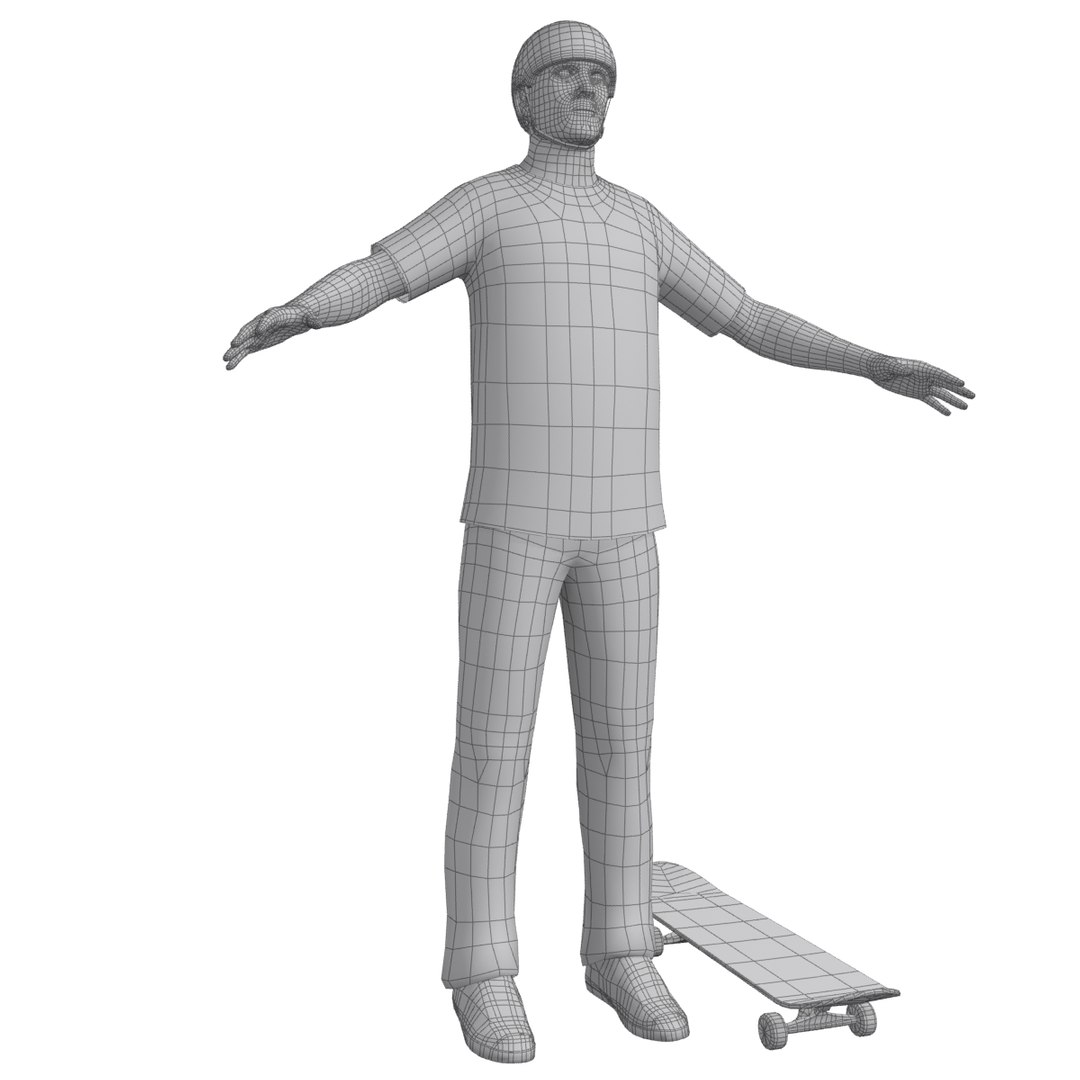 3d Model Skater Rigging
