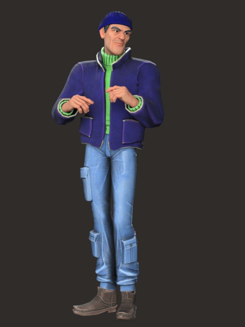 3D Cartoon Rigged Toon Old Man-Angus Character 3D Model - TurboSquid ...