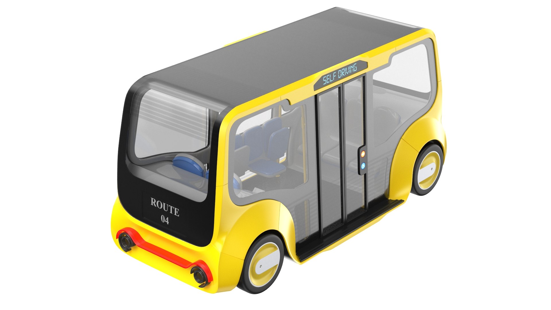 Yellow Mini Electric Bus 3D Model - TurboSquid 1952088