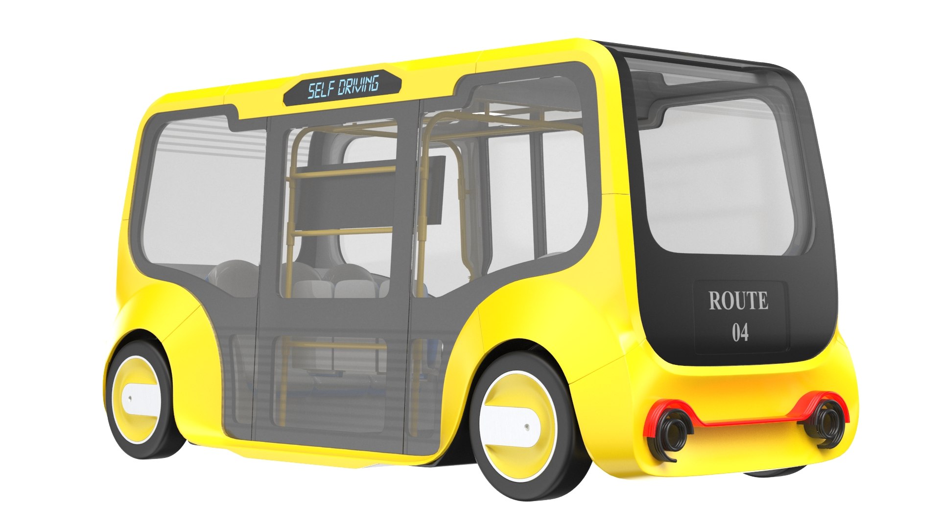 Yellow Mini Electric Bus 3D Model - TurboSquid 1952088