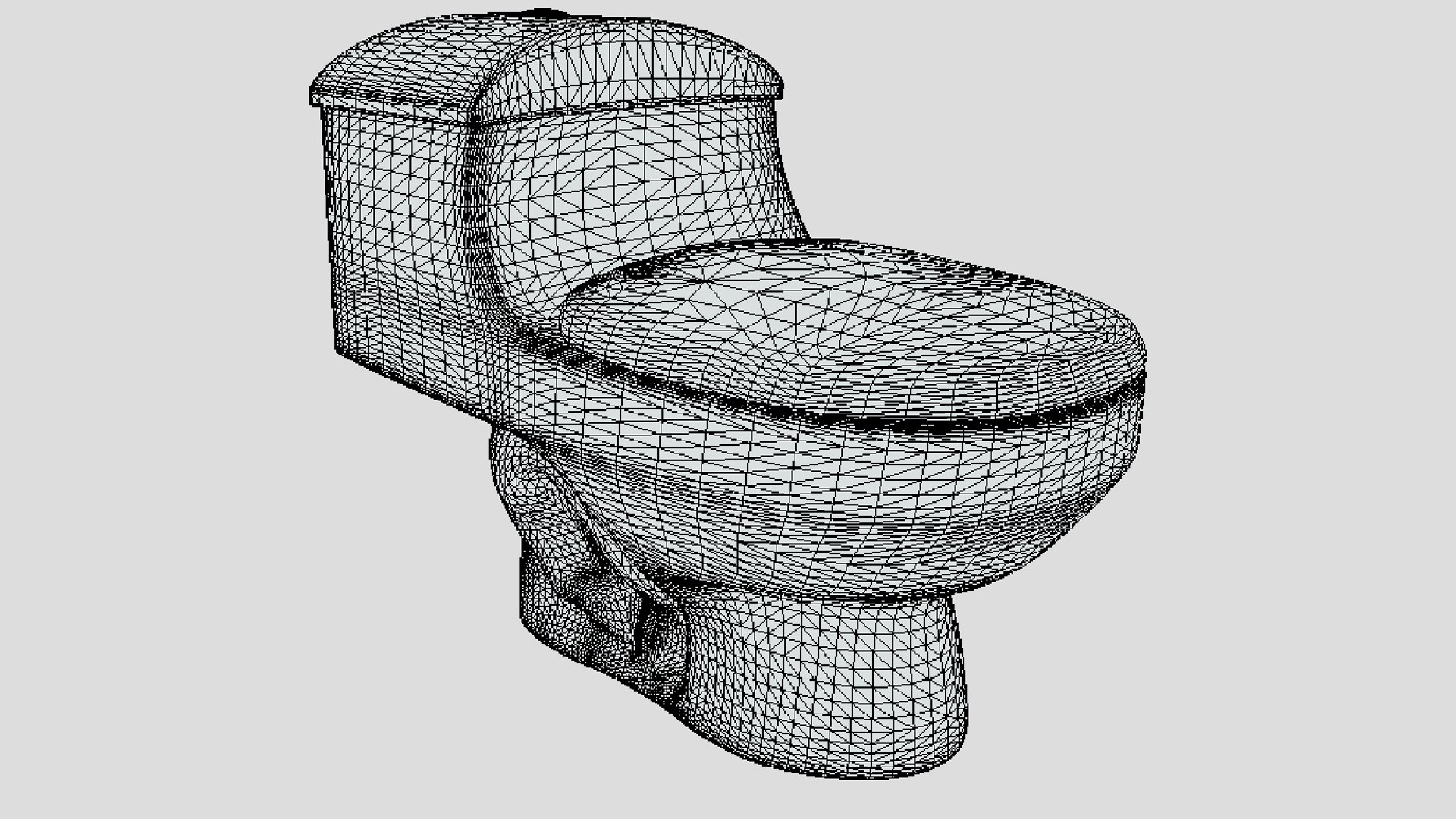 White Curved One Piece Toilet WC 3D Model - TurboSquid 2086273