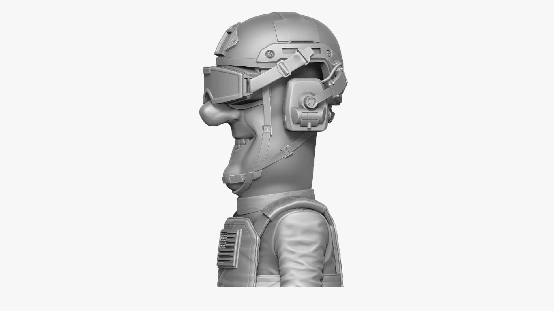 Cartoon Soldier Bust 3D model - TurboSquid 2065379