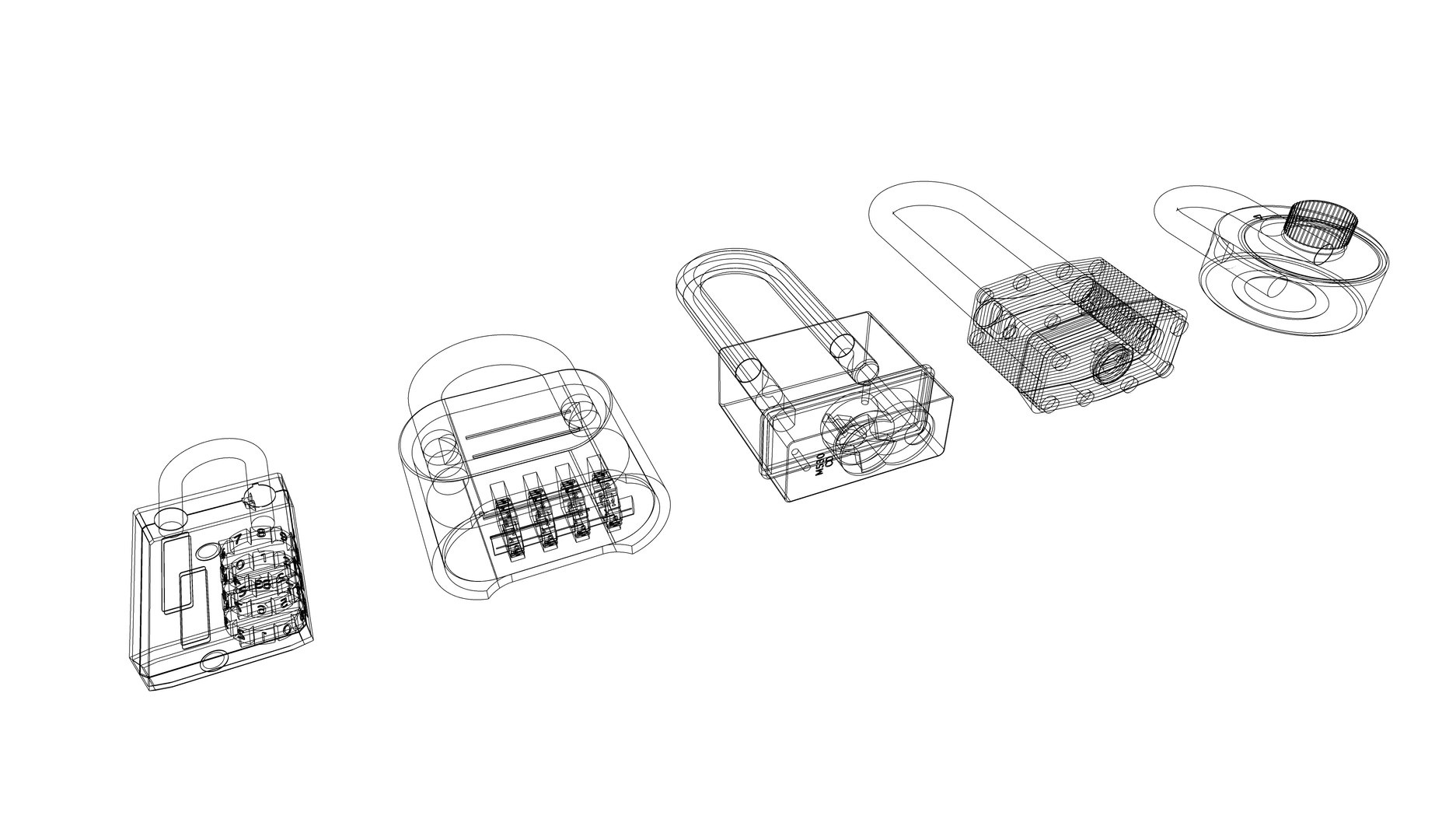 3D Model Padlock Bundle - TurboSquid 2009300