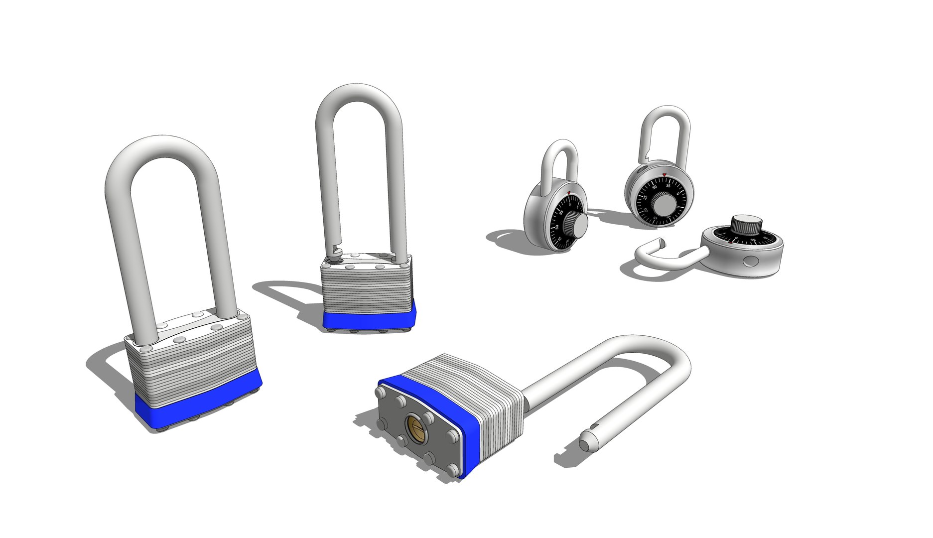 3D Model Padlock Bundle - TurboSquid 2009300