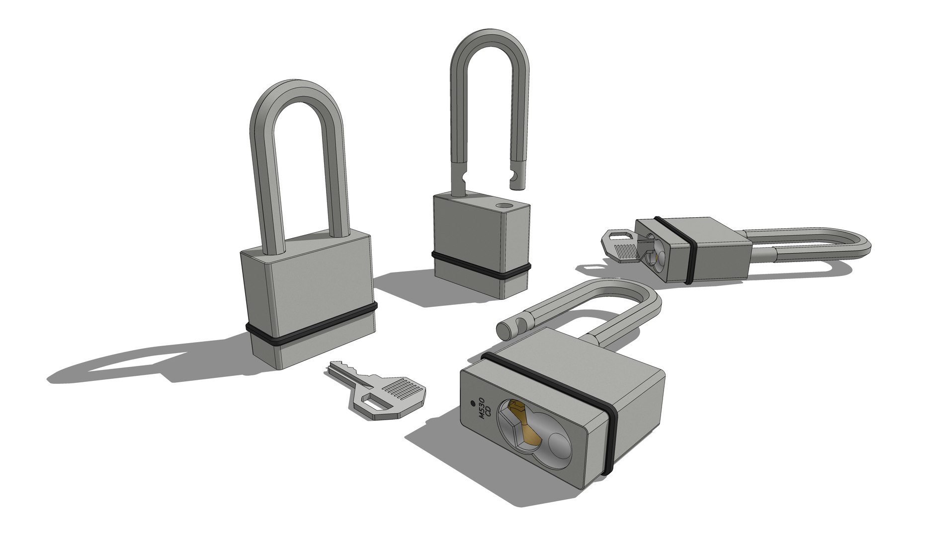 3D Model Padlock Bundle - TurboSquid 2009300