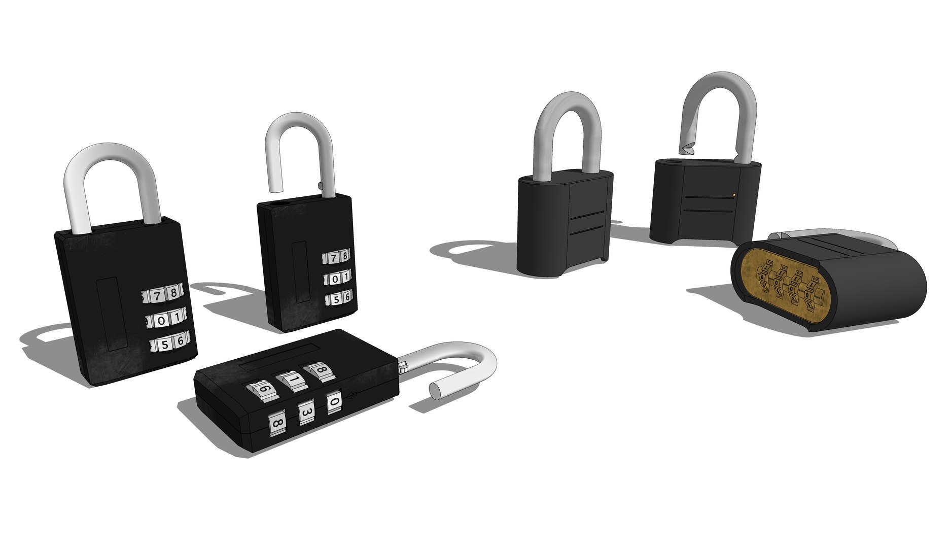 3D Model Padlock Bundle - TurboSquid 2009300