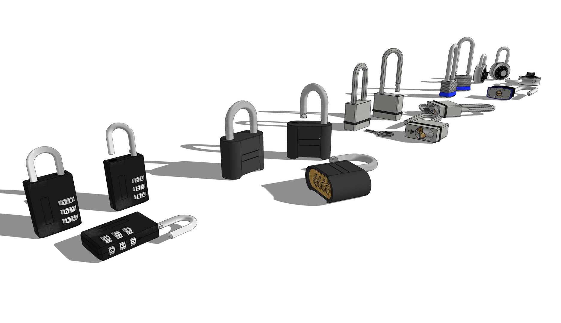 3D Model Padlock Bundle - TurboSquid 2009300