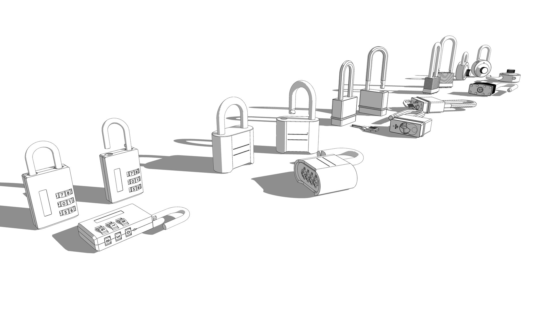 3D Model Padlock Bundle - TurboSquid 2009300