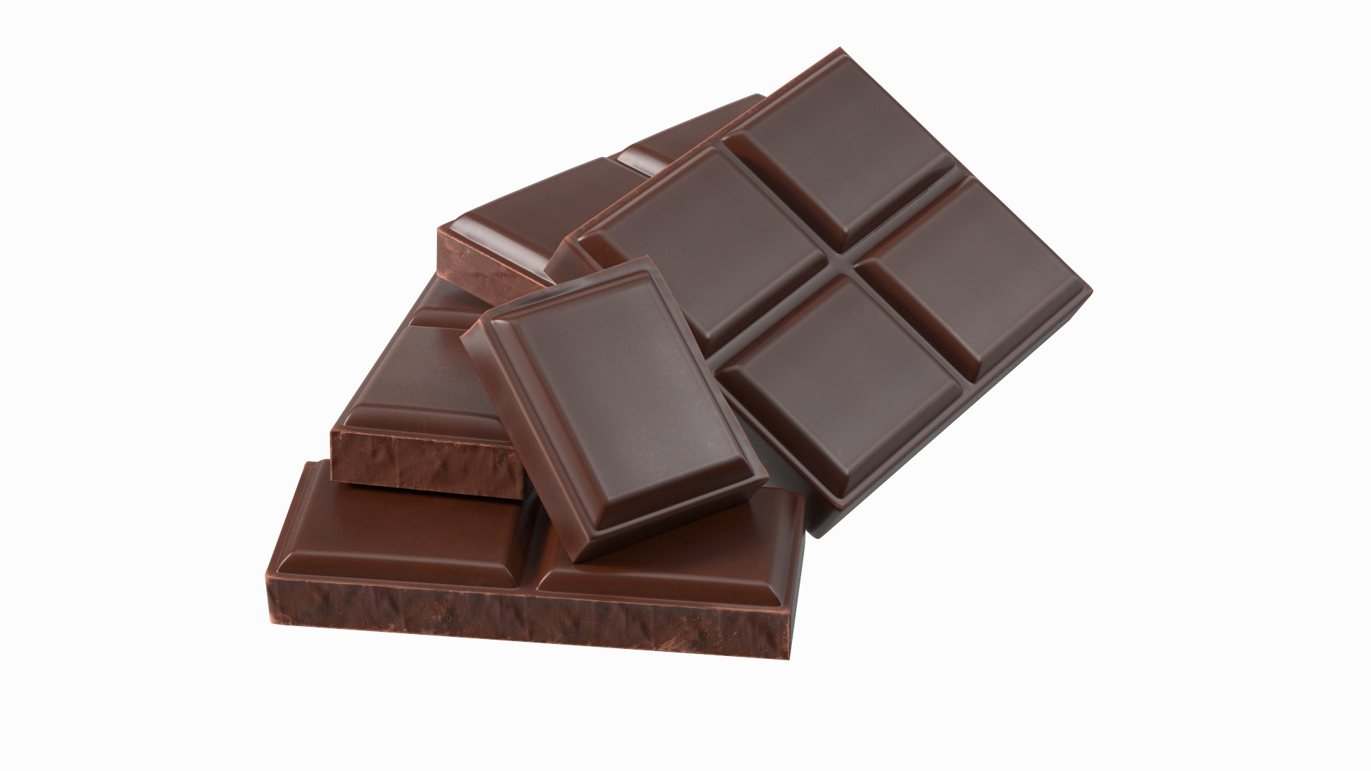3D Model Milk Chocolate Pieces - TurboSquid 2069071