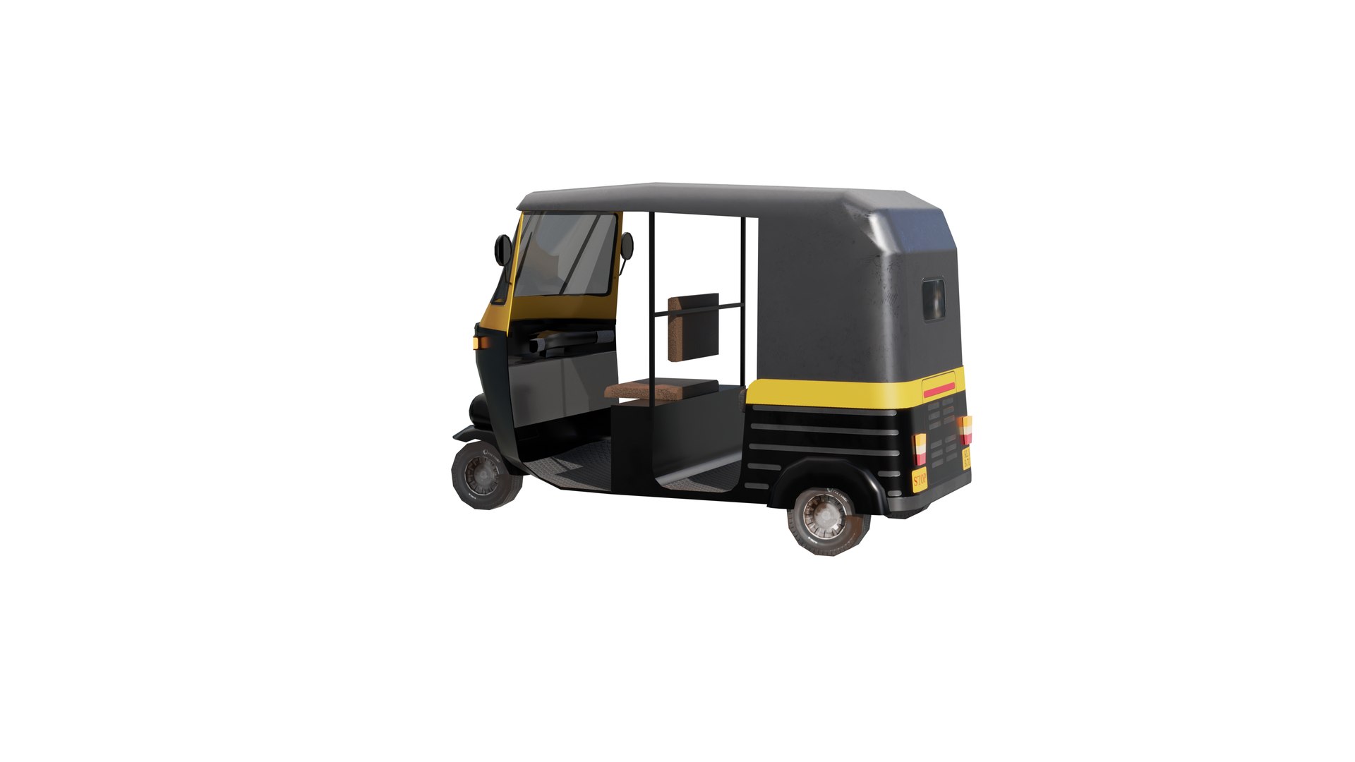 3D Low Poly Auto Rickshaw - TurboSquid 2147143