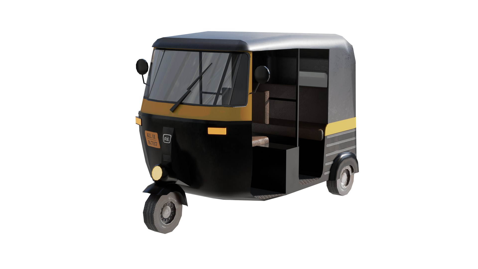 3D Low Poly Auto Rickshaw - TurboSquid 2147143