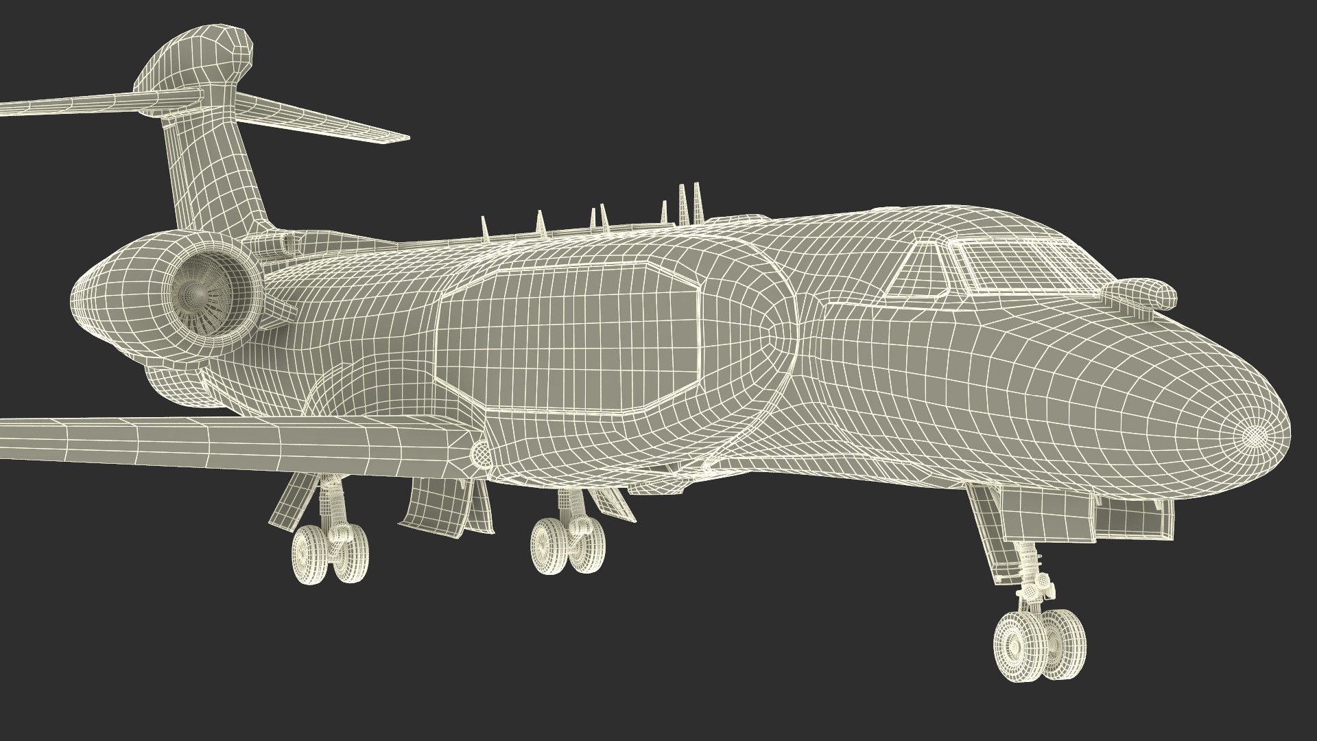 3D Model Airborne Early Warning Aircraft Simplified - TurboSquid 2324008