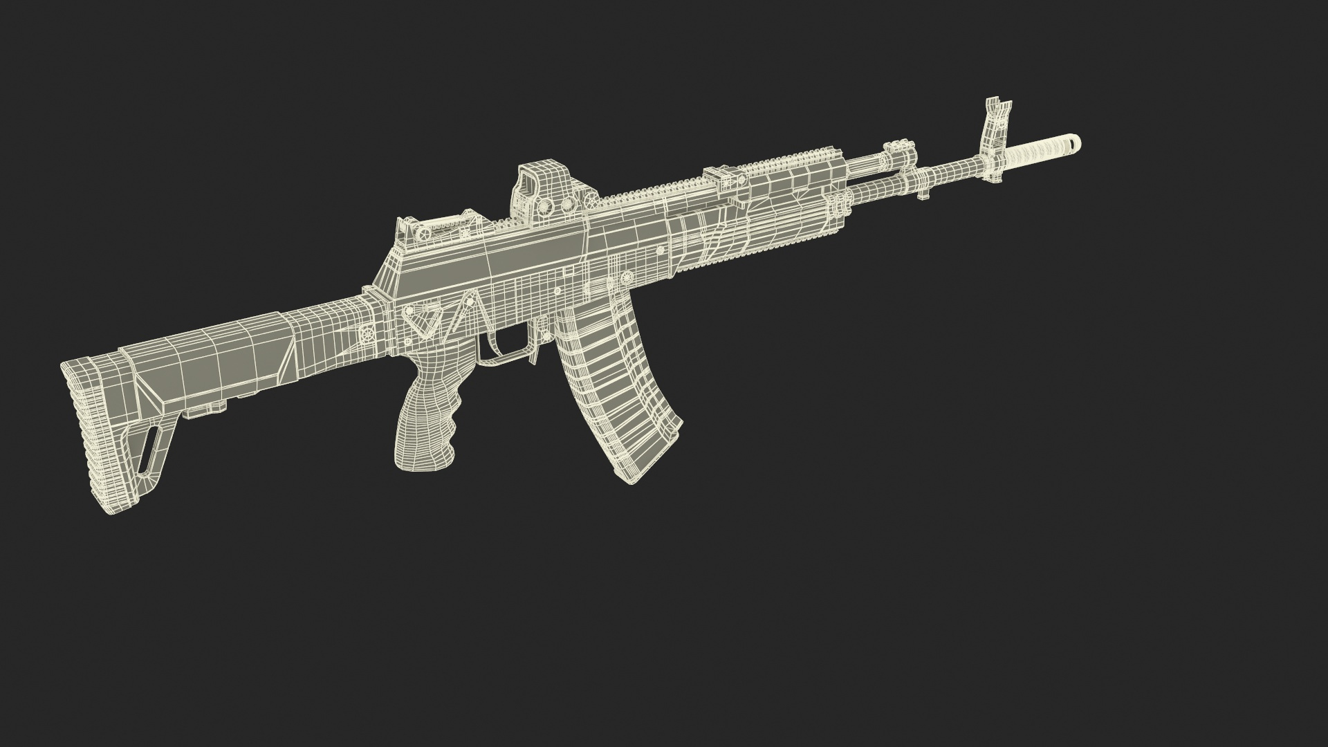 AK-12 2011 Assault Rifle With Holographic Sight Old 3D - TurboSquid 2130985