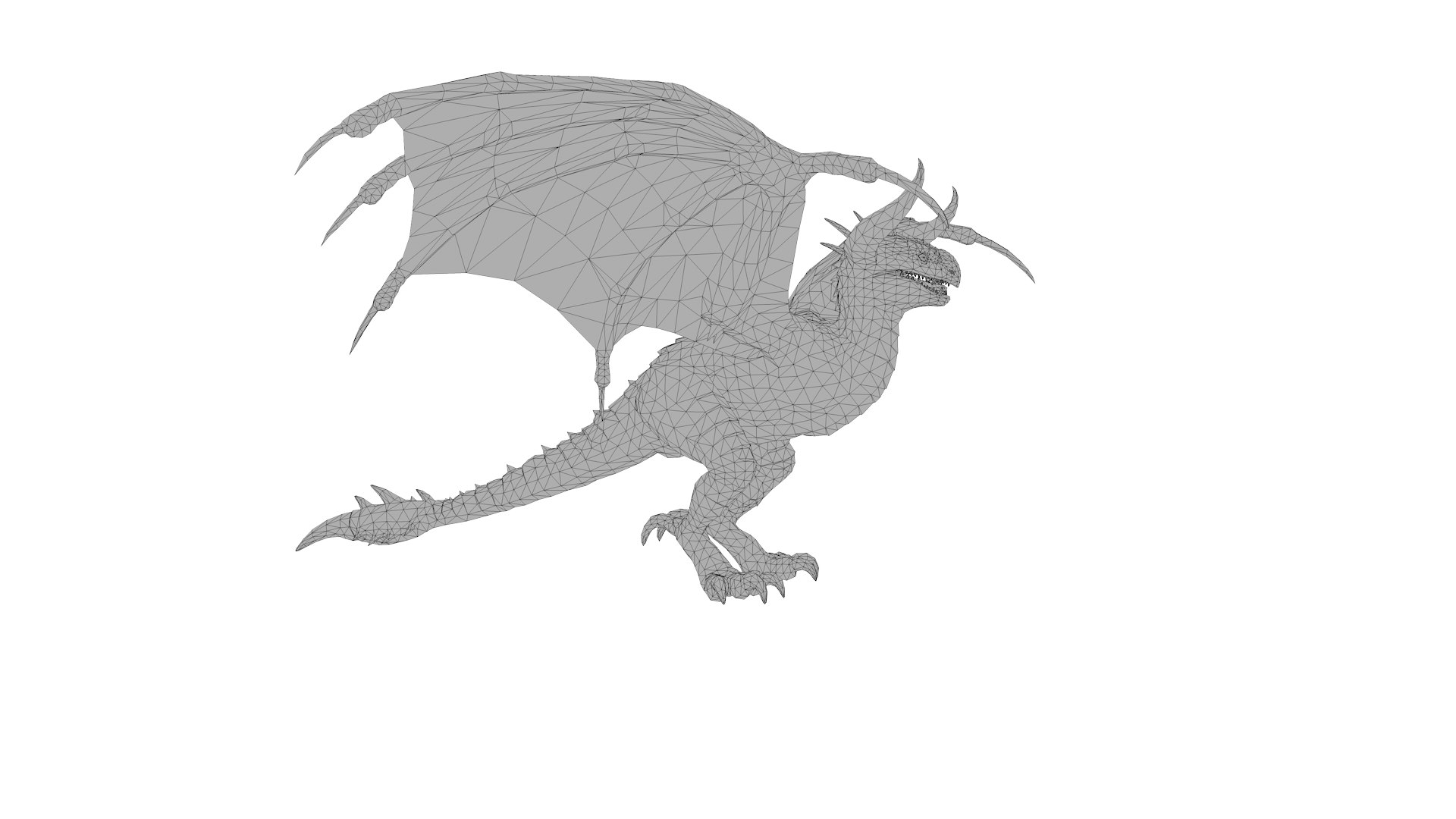 3D Ferocious Winged Dragon 3D Model Fantasy Creature Asset - TurboSquid ...