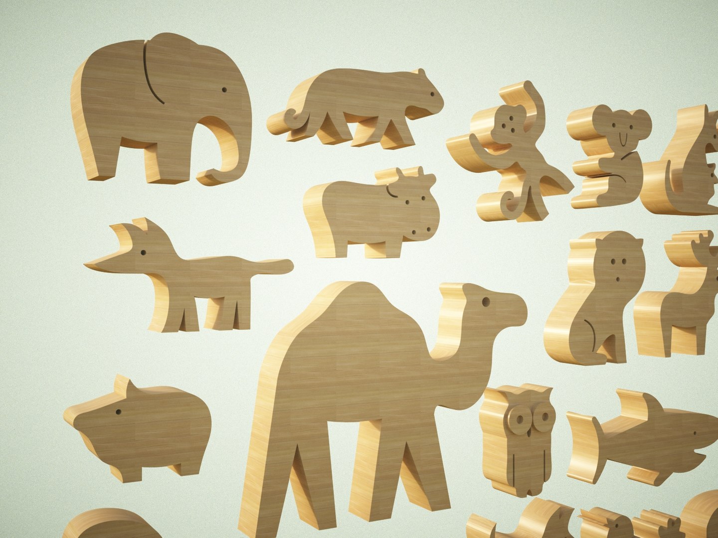 Animal wood play model - TurboSquid 1555345