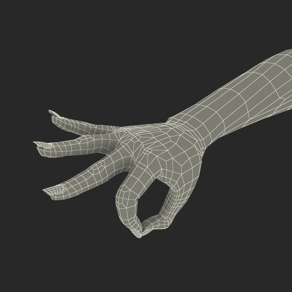 3d female hand ok sign