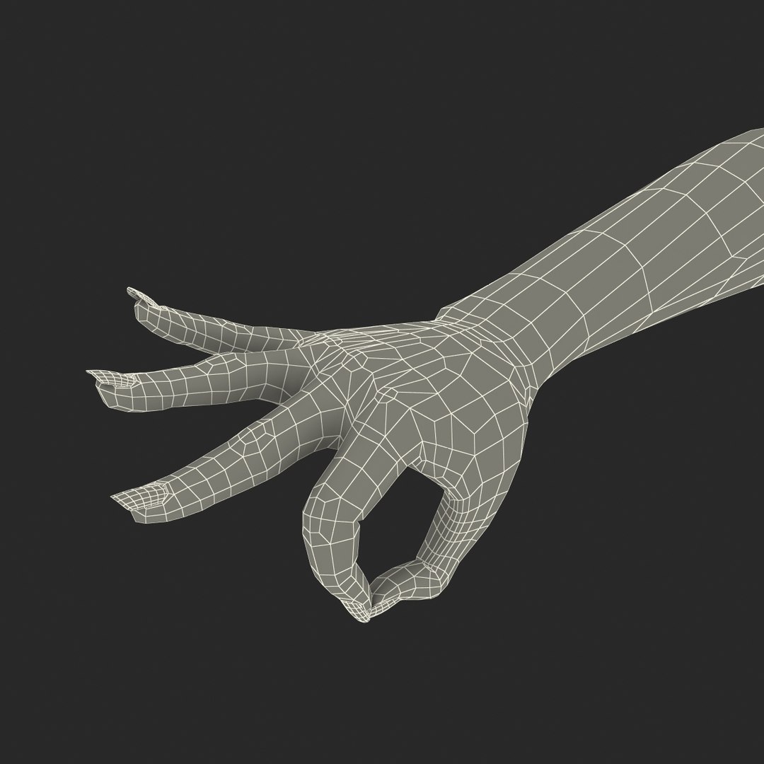 3d Female Hand Ok Sign