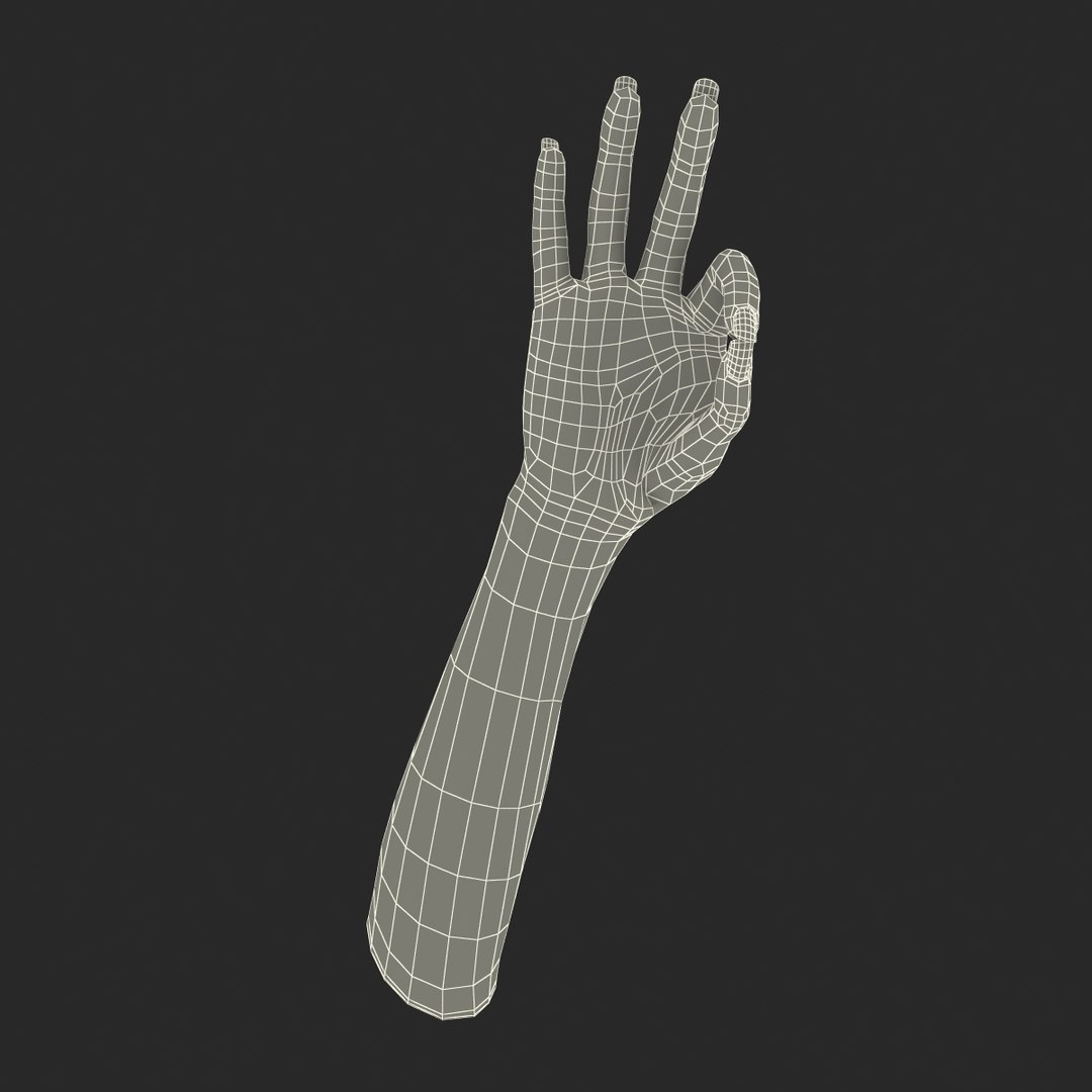 3d Female Hand Ok Sign