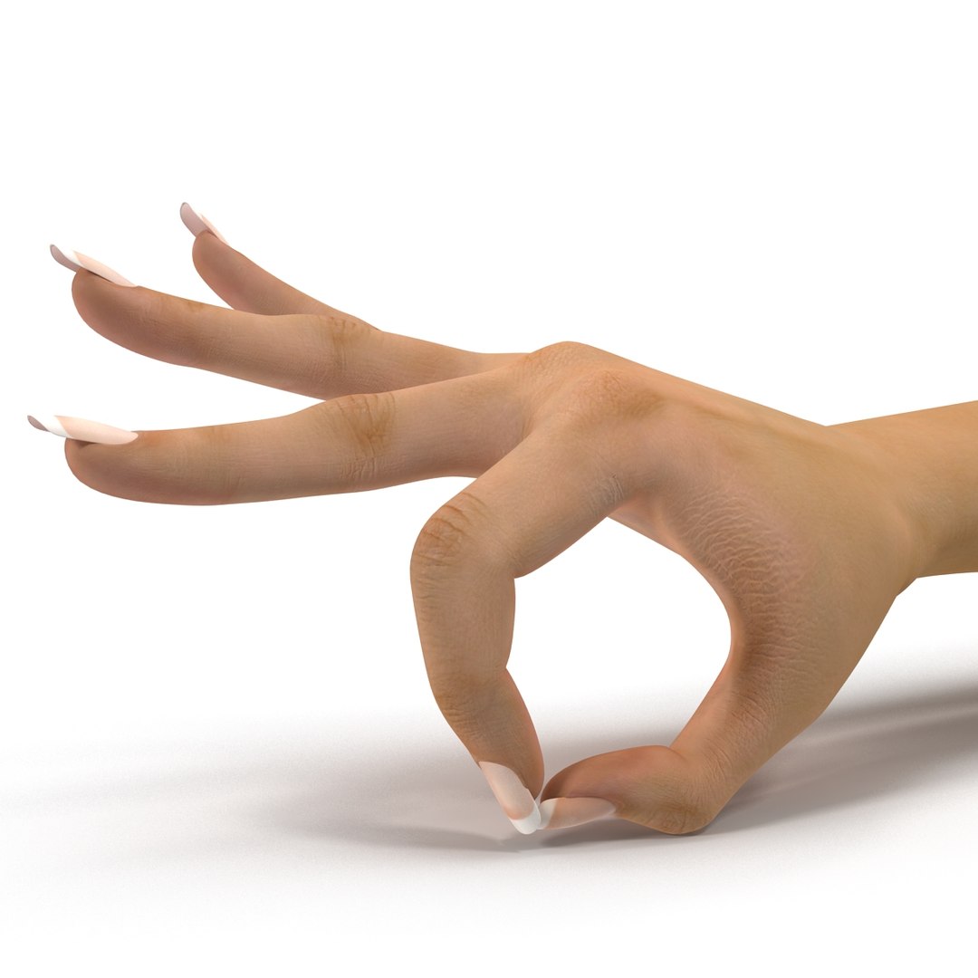 3d Female Hand Ok Sign