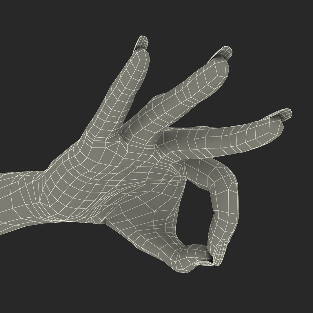 3d Female Hand Ok Sign