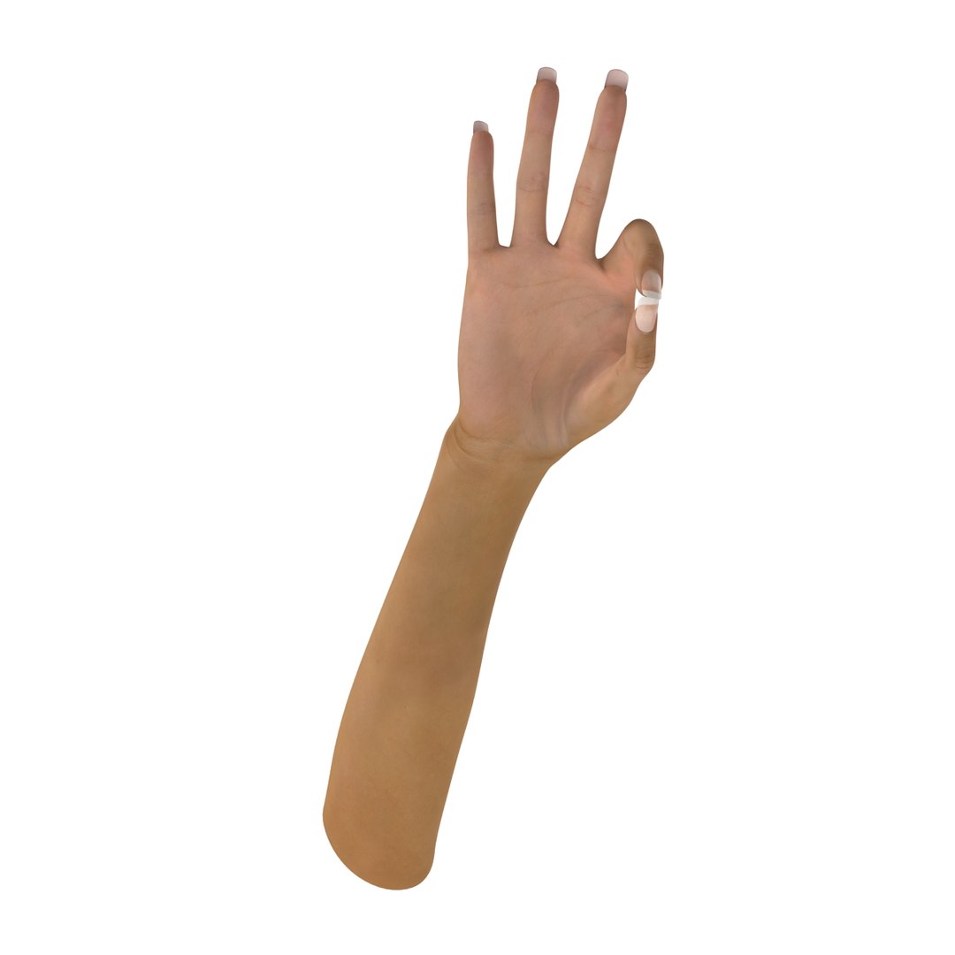 3d Female Hand Ok Sign