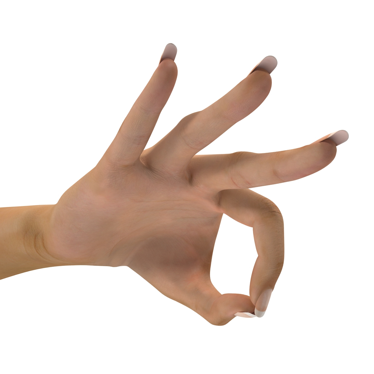 3d female hand ok sign