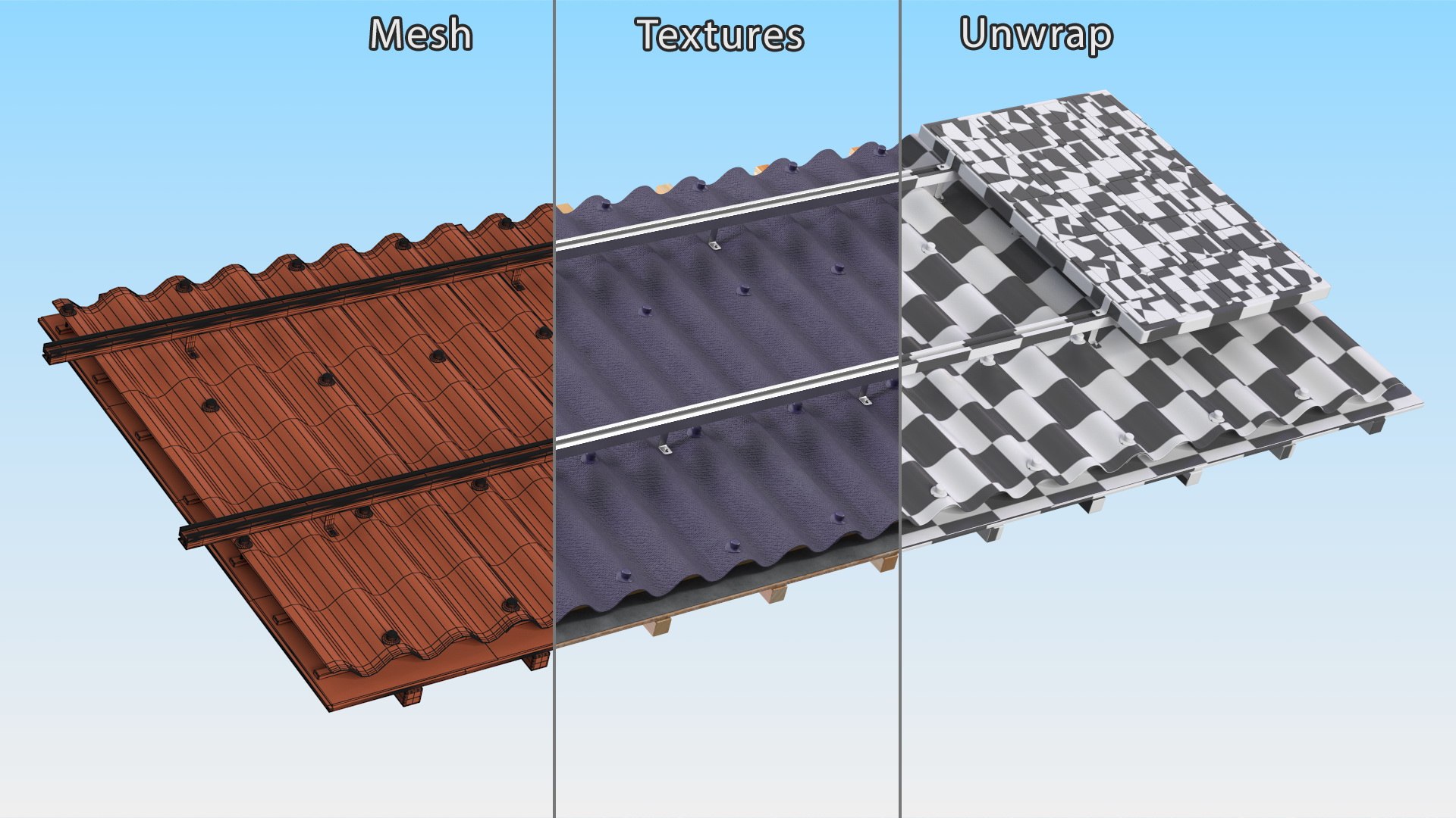3D Onduline Roofing With Solar Panel - TurboSquid 2248101