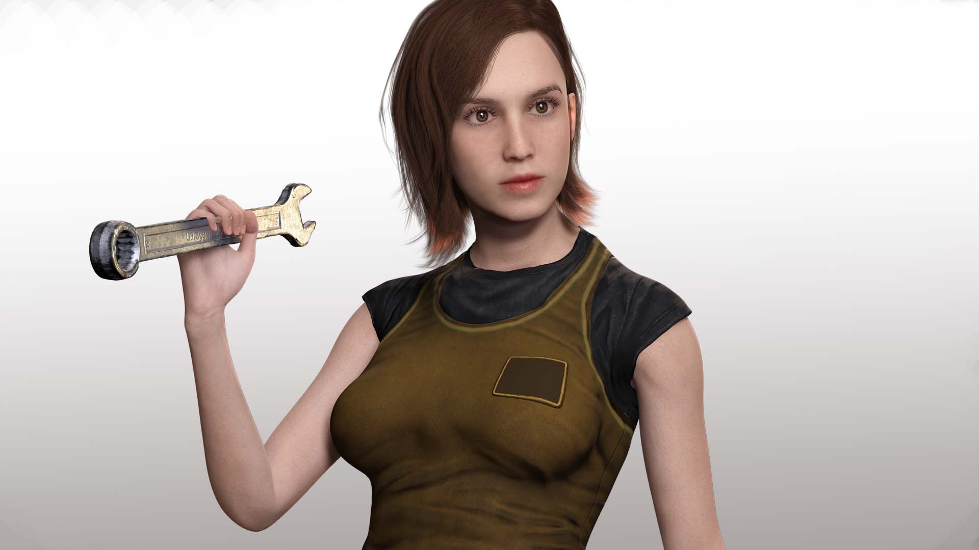 Sabrina- Realistic Woman With Repairman Cloth 3D Model - TurboSquid 2244147