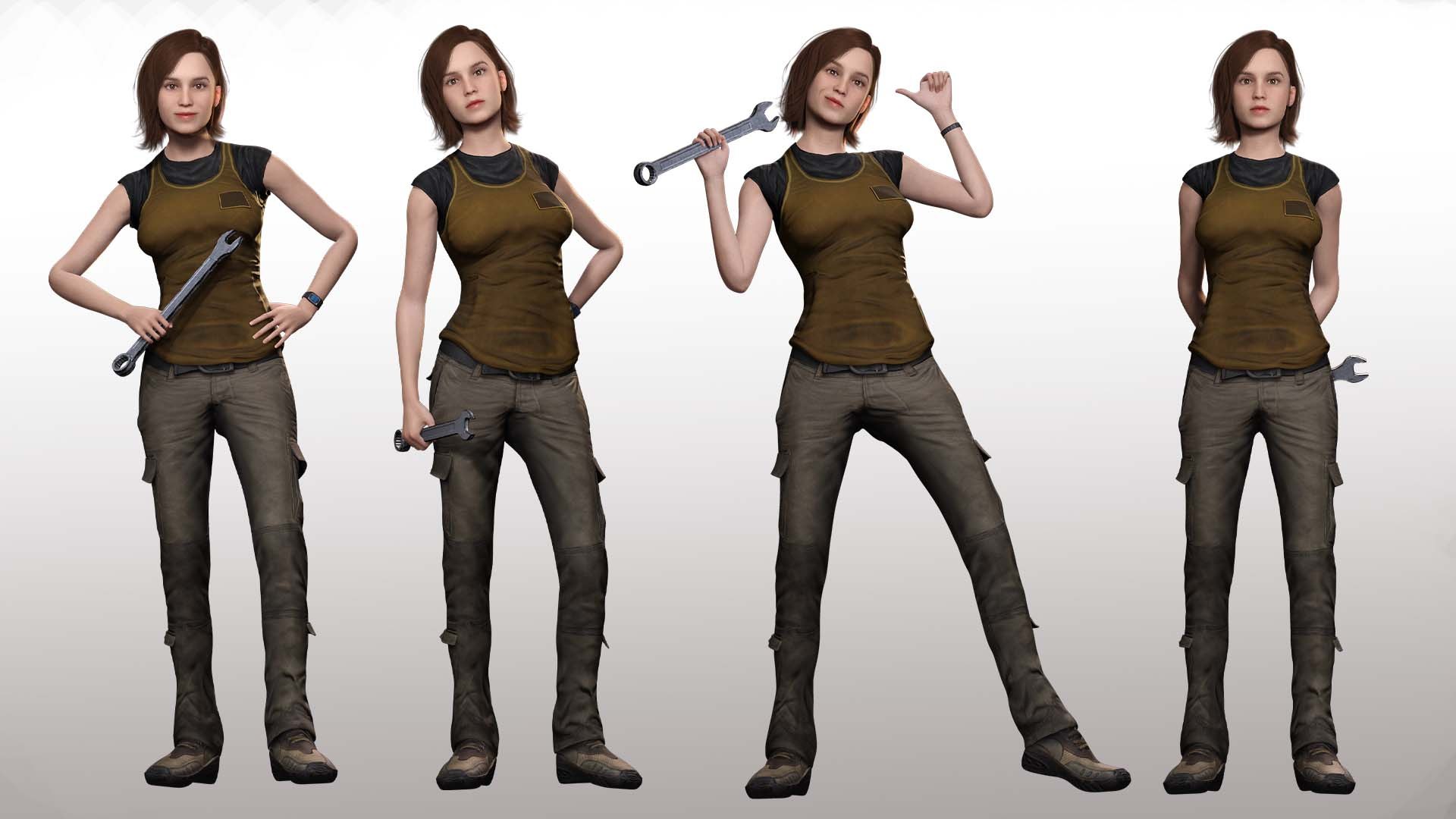 Sabrina- Realistic Woman With Repairman Cloth 3D Model - TurboSquid 2244147