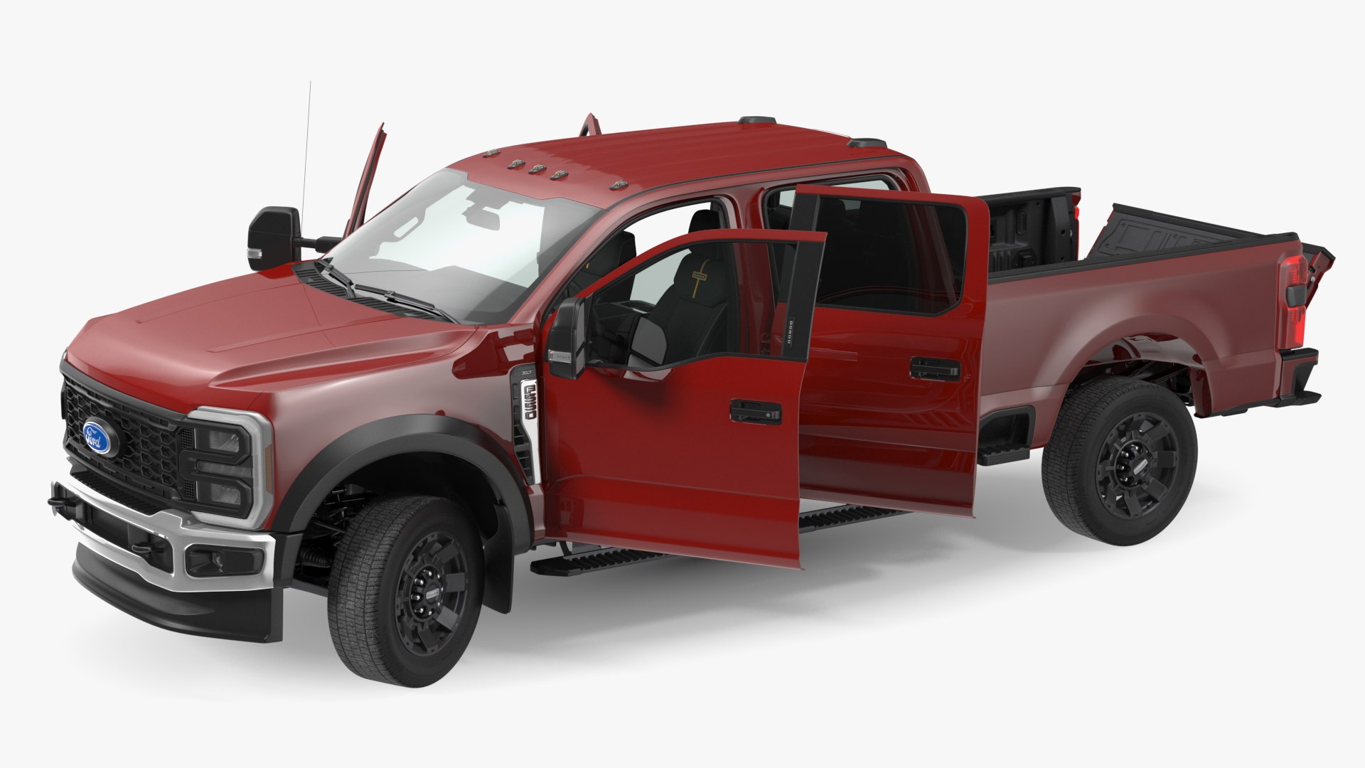 3D Ford Super Duty F550 Pickup Red Rigged - TurboSquid 2097573