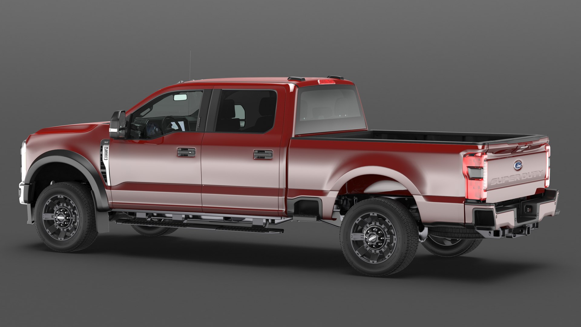 3D Ford Super Duty F550 Pickup Red Rigged - TurboSquid 2097573