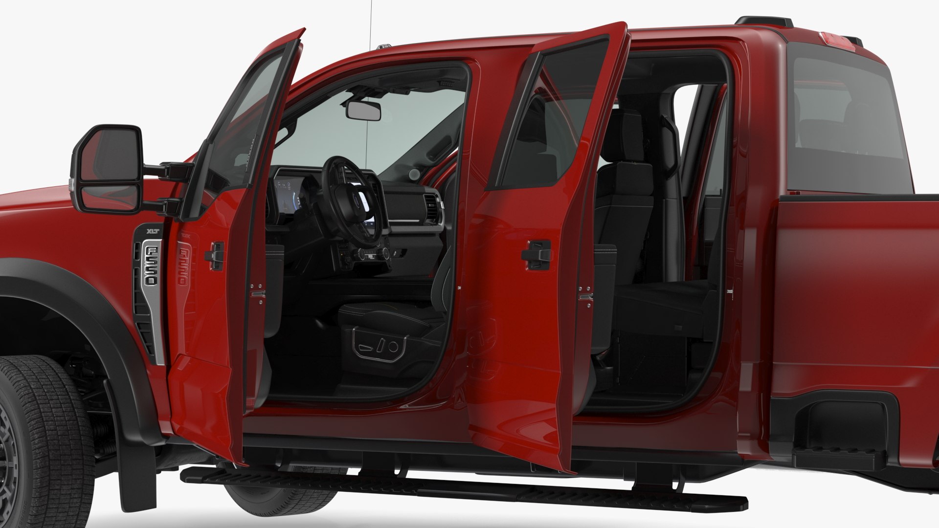 3D Ford Super Duty F550 Pickup Red Rigged - TurboSquid 2097573
