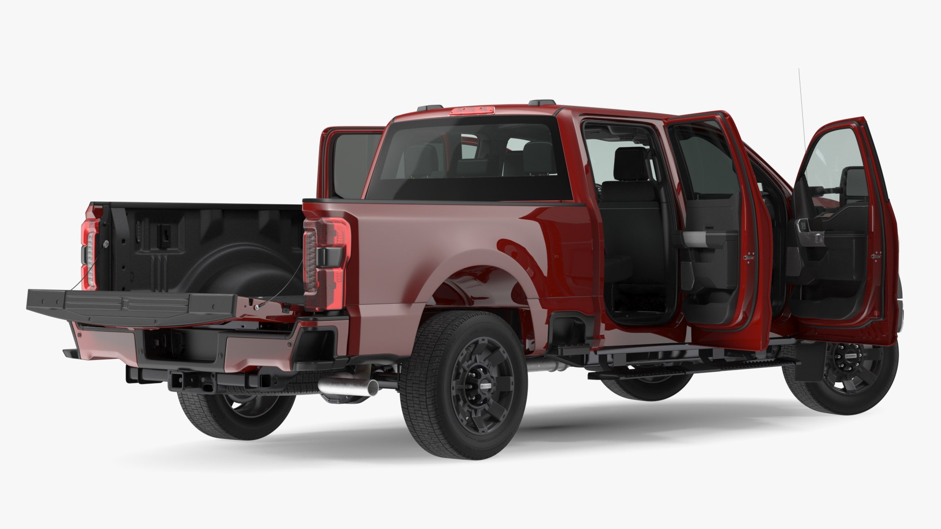3D Ford Super Duty F550 Pickup Red Rigged - TurboSquid 2097573